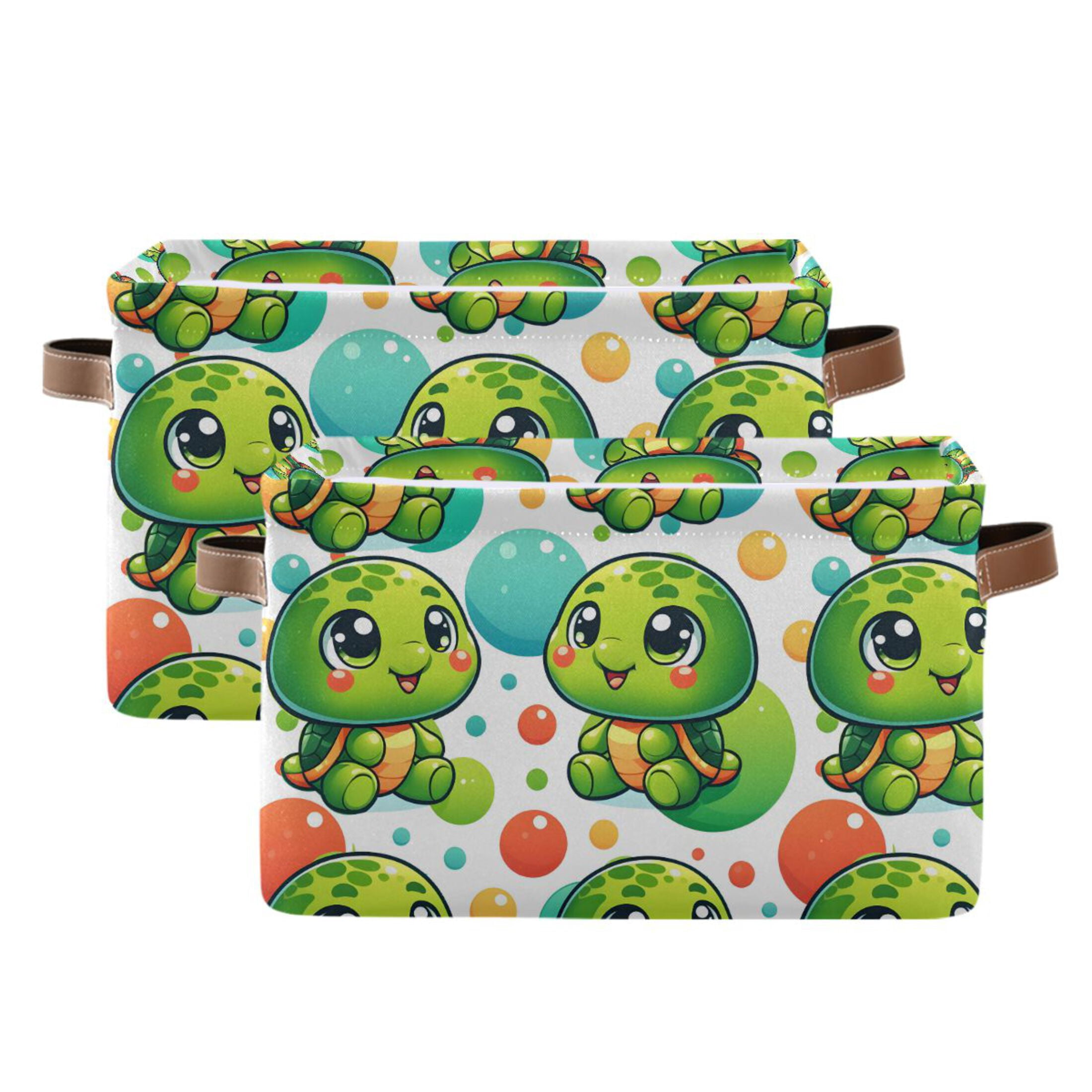 2 Pack Storage Bins with Handle Fabric Organizer Basket Foldable Box ...