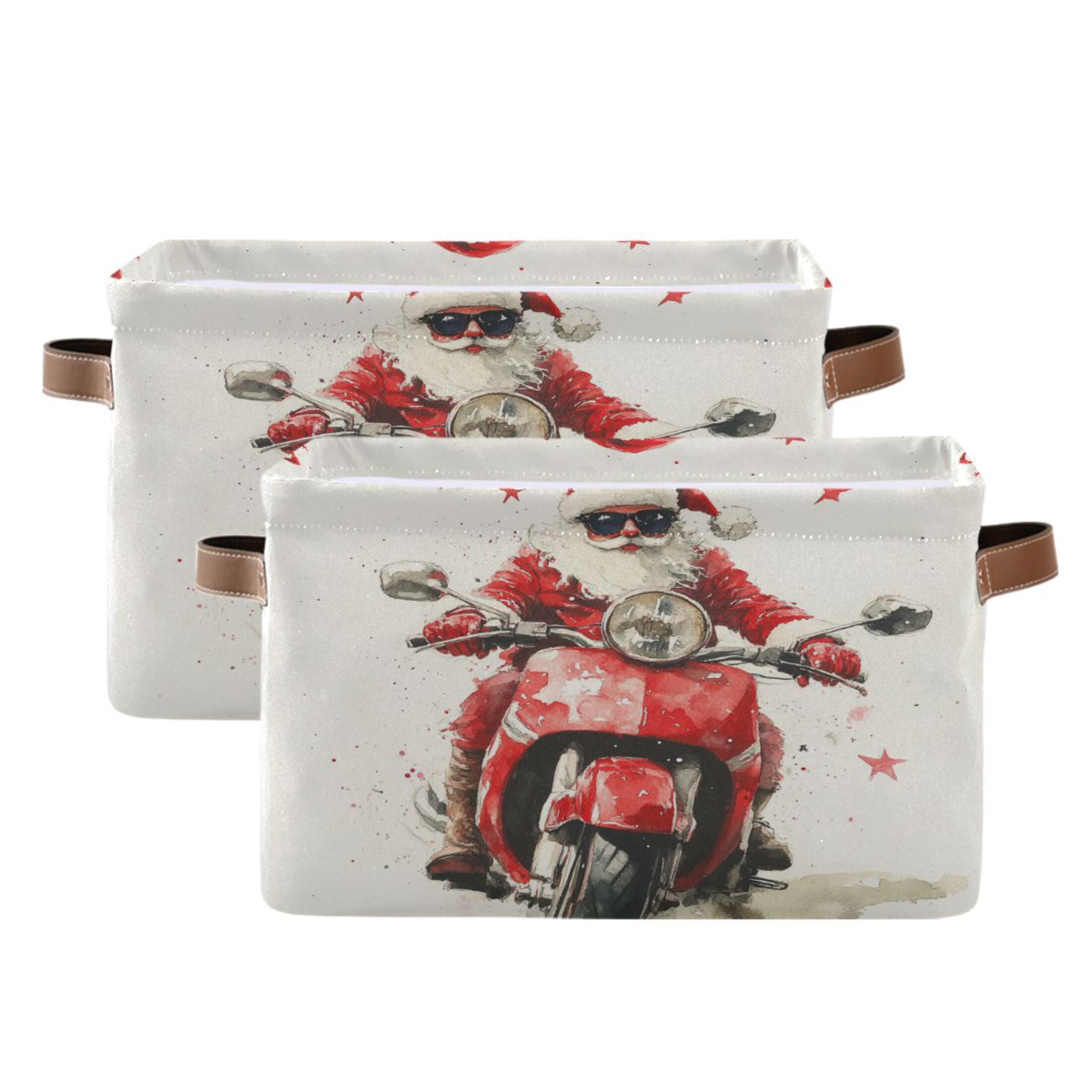 2 Pack Storage Bins with Handle Fabric Organizer Basket Foldable Box ...