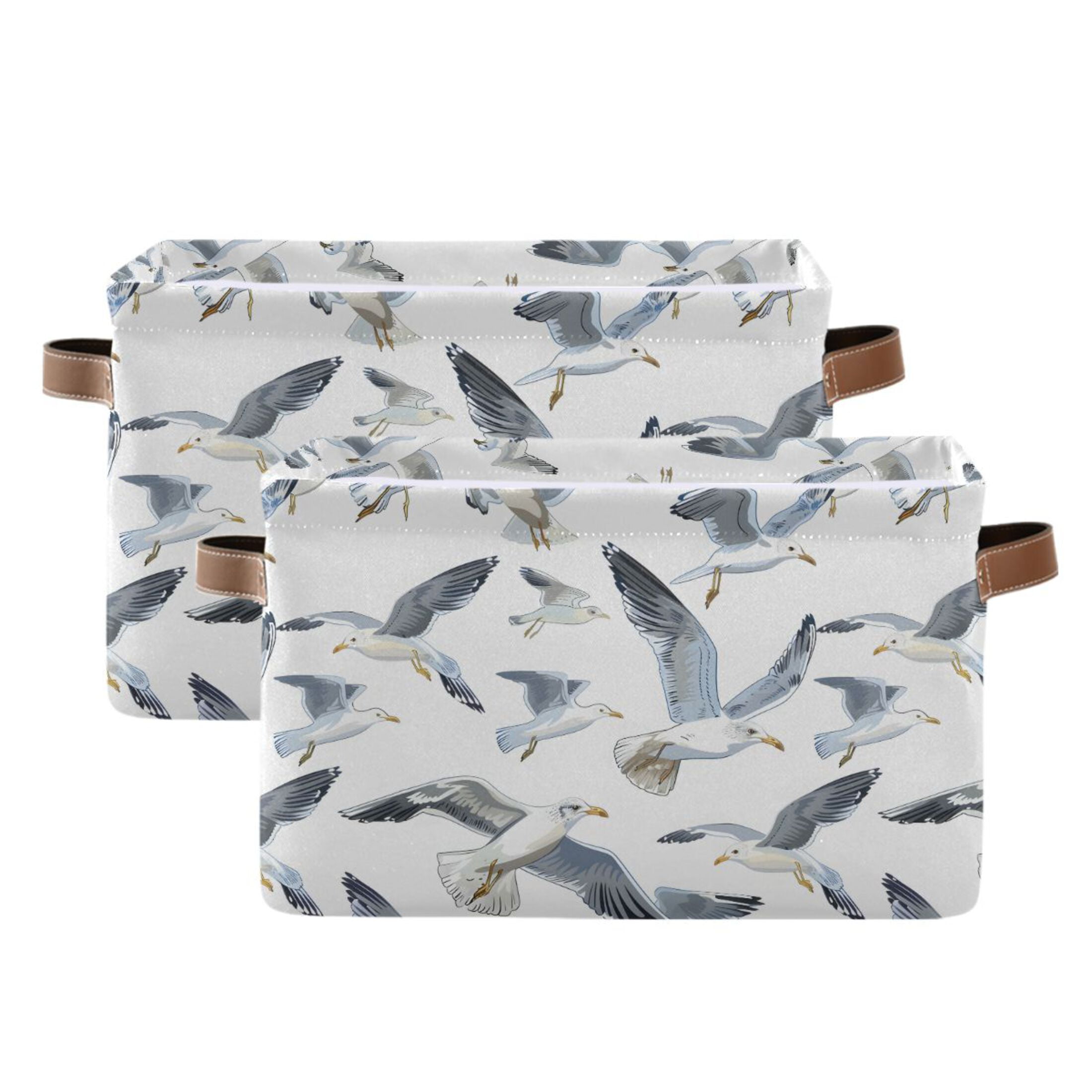 2 Pack Storage Bins with Handle Fabric Organizer Basket Foldable Box ...