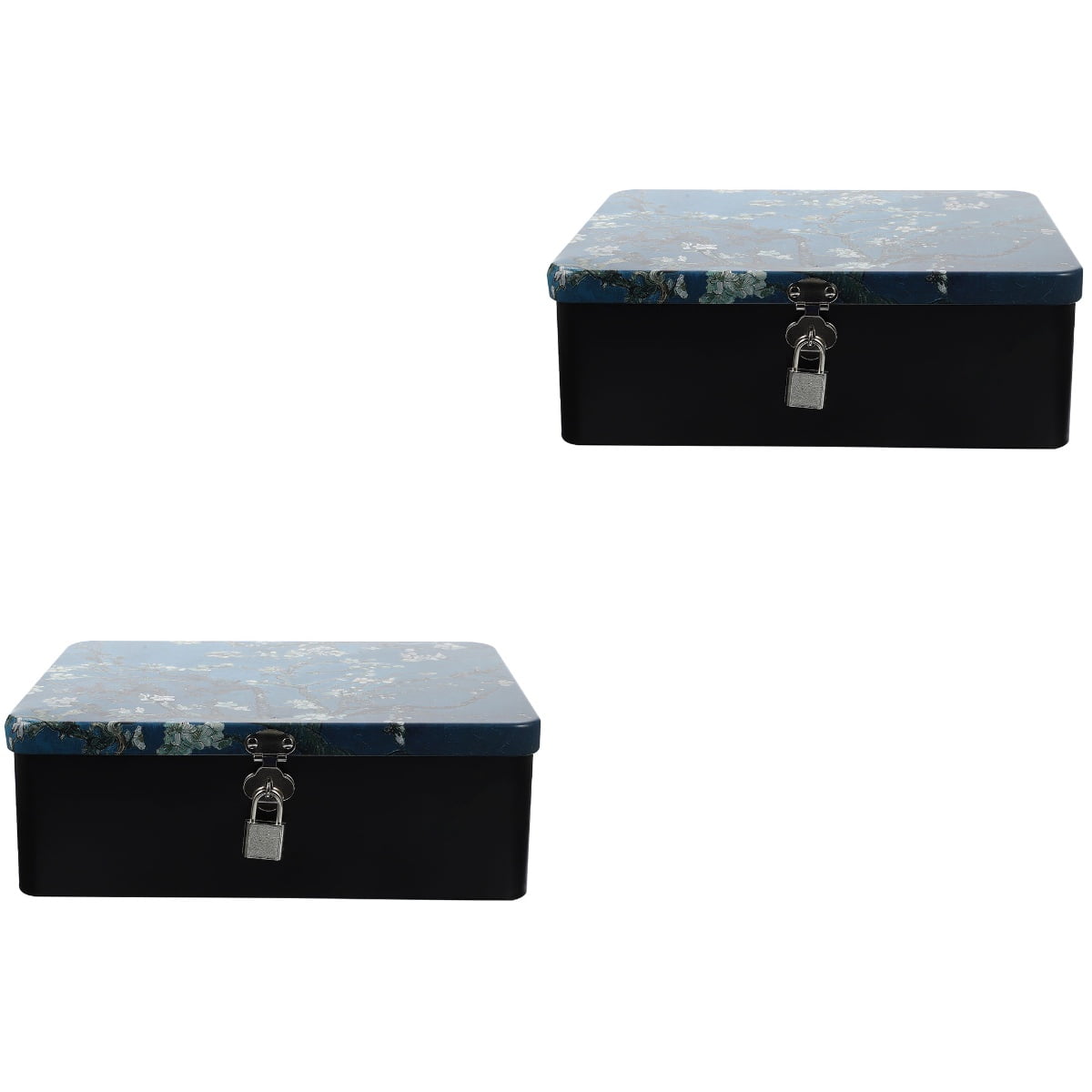 2 Pack Storage Box with Lock Storage Bins Desktop Storage Boxes Desktop ...