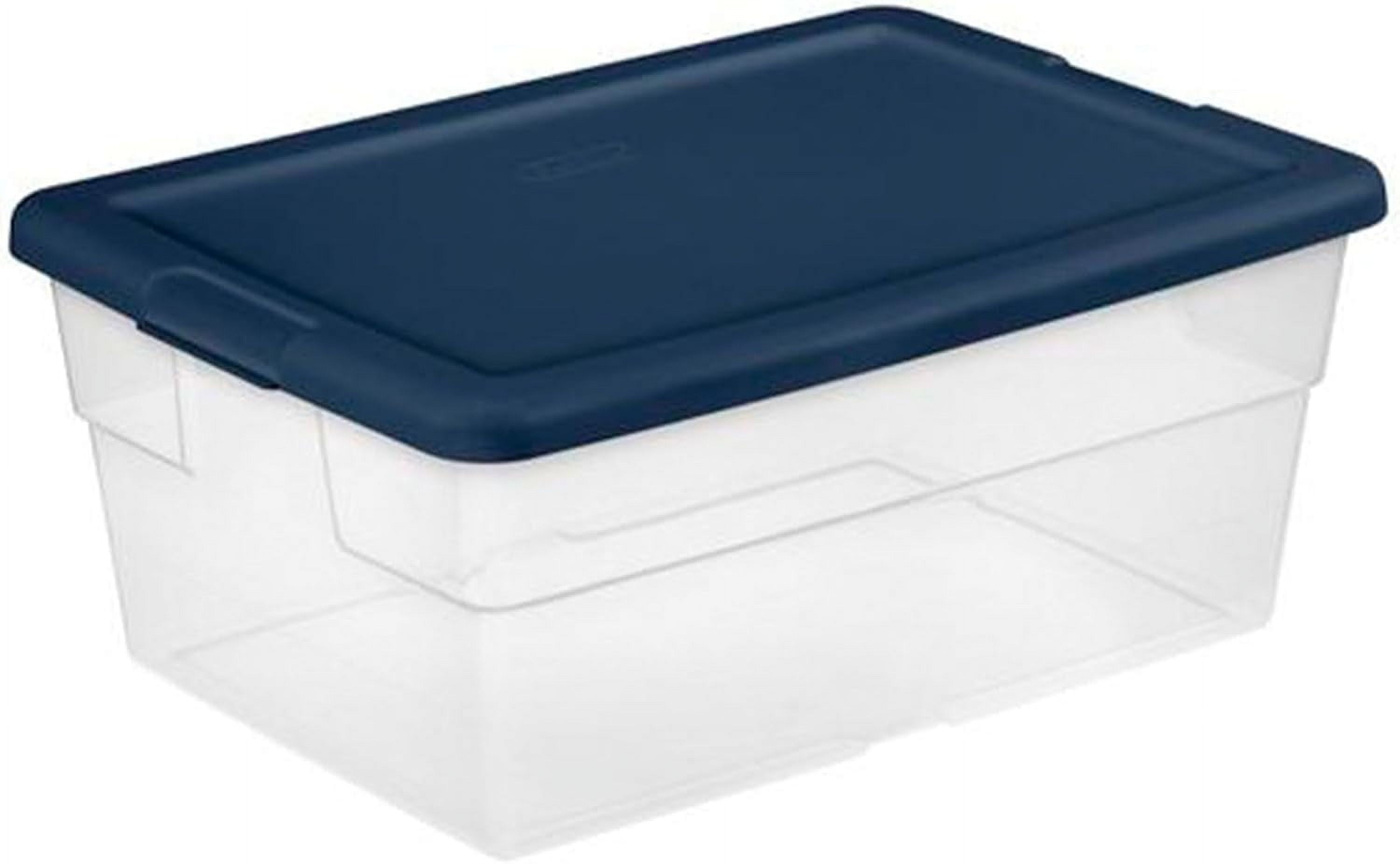 2 Pack Storage Boxes, Clear Plastic Stackable Bins with Lids, 16 Quart ...