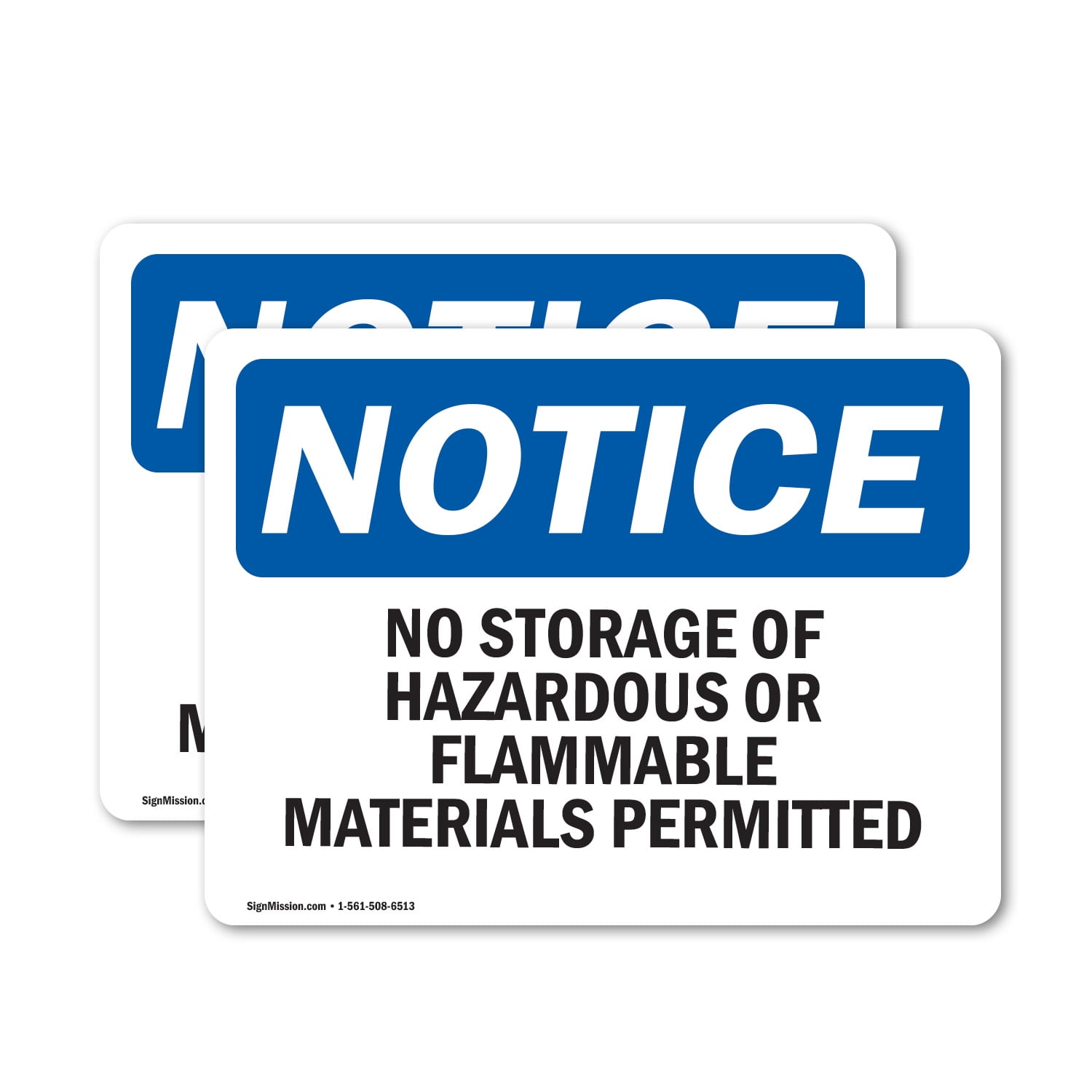 (2 Pack) No Storage Of Hazardous Or Flammable Materials OSHA Notice ...