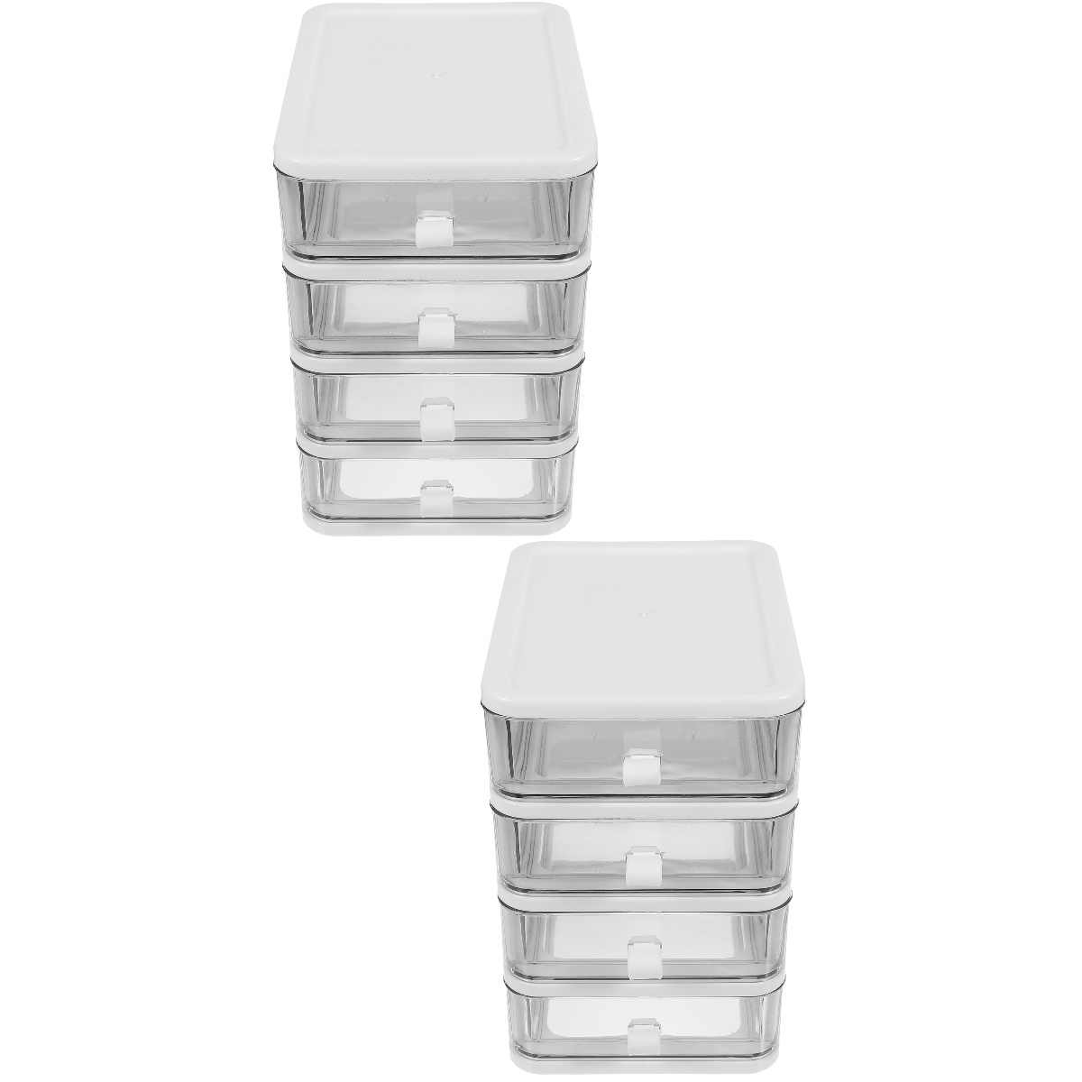 2 Pack Storage Shelves Desk Drawer Desktop Bin Box Tabletop Case White ...