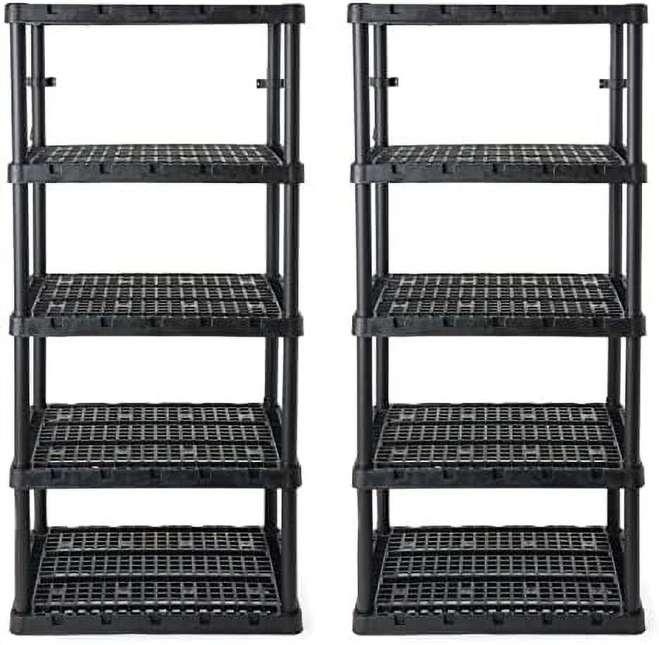 2-Pack Storage Shelving, Heavy-Duty Knect-A-Shelf, 5 Shelves, Black ...