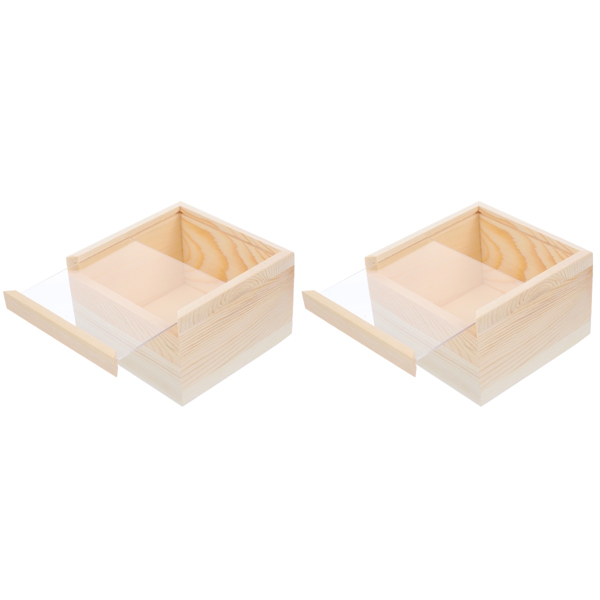 2 Pack Storage Wooden Box Decor Sundries Case Earring Boxes for Crafts ...