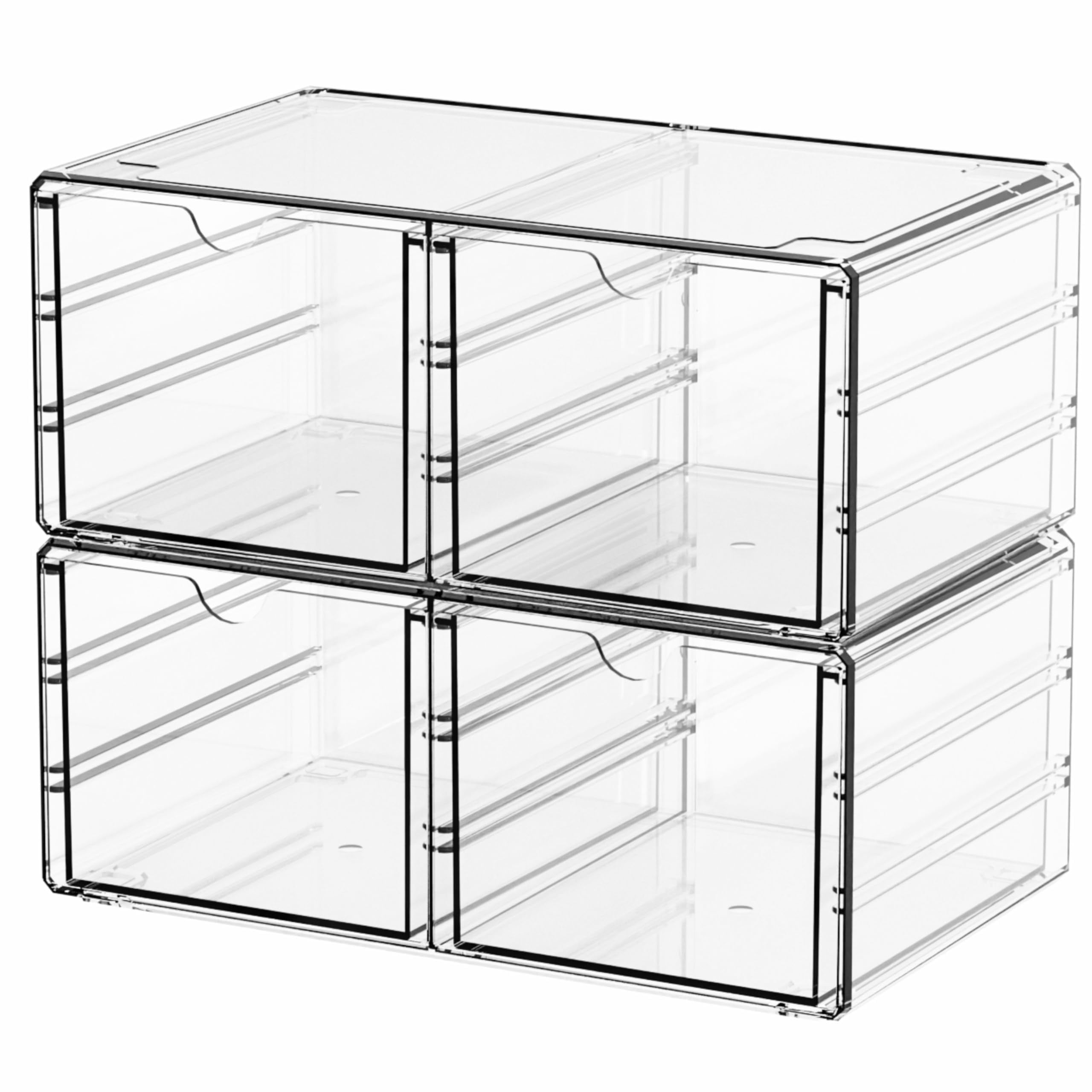 2 Pack Stordrawers With 4 Stackable Desk Organizers And Makeup ...