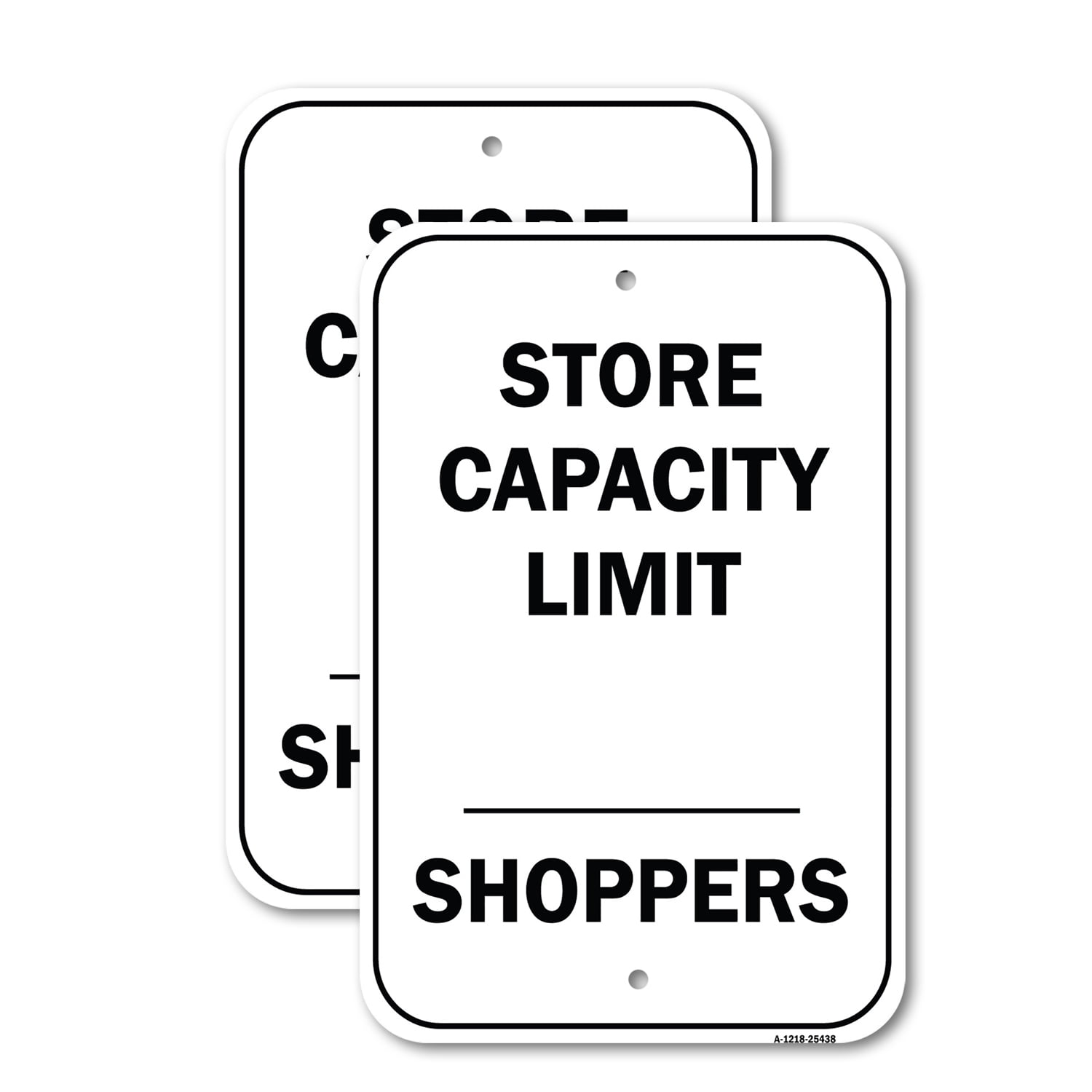 (2 Pack) Store Capacity Limit Shoppers | 18" X 24" Heavy-Gauge Aluminum ...