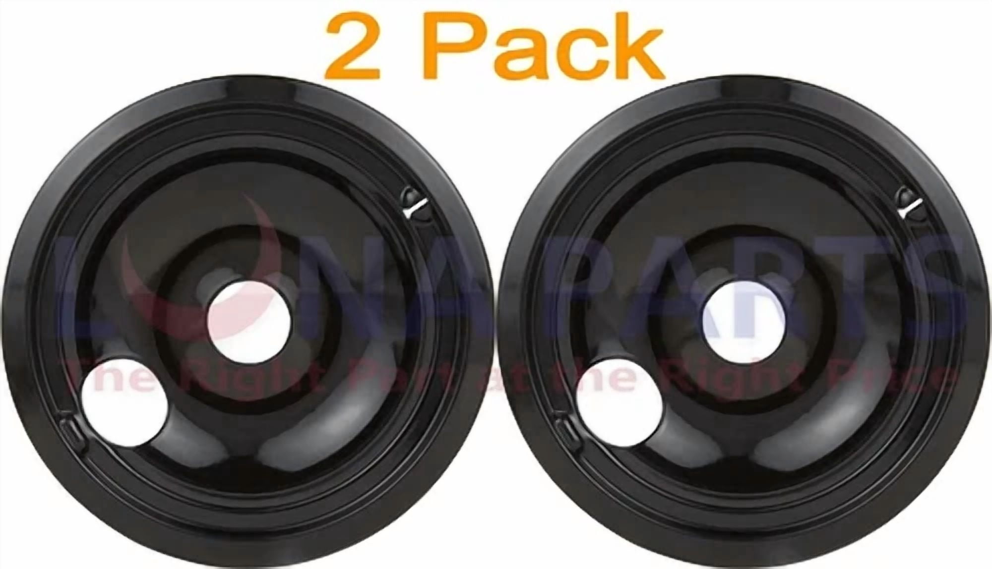 2 Pack Stove Cooktop 8" Black Burner Drip Bowl 5303935085 5303935082 ...