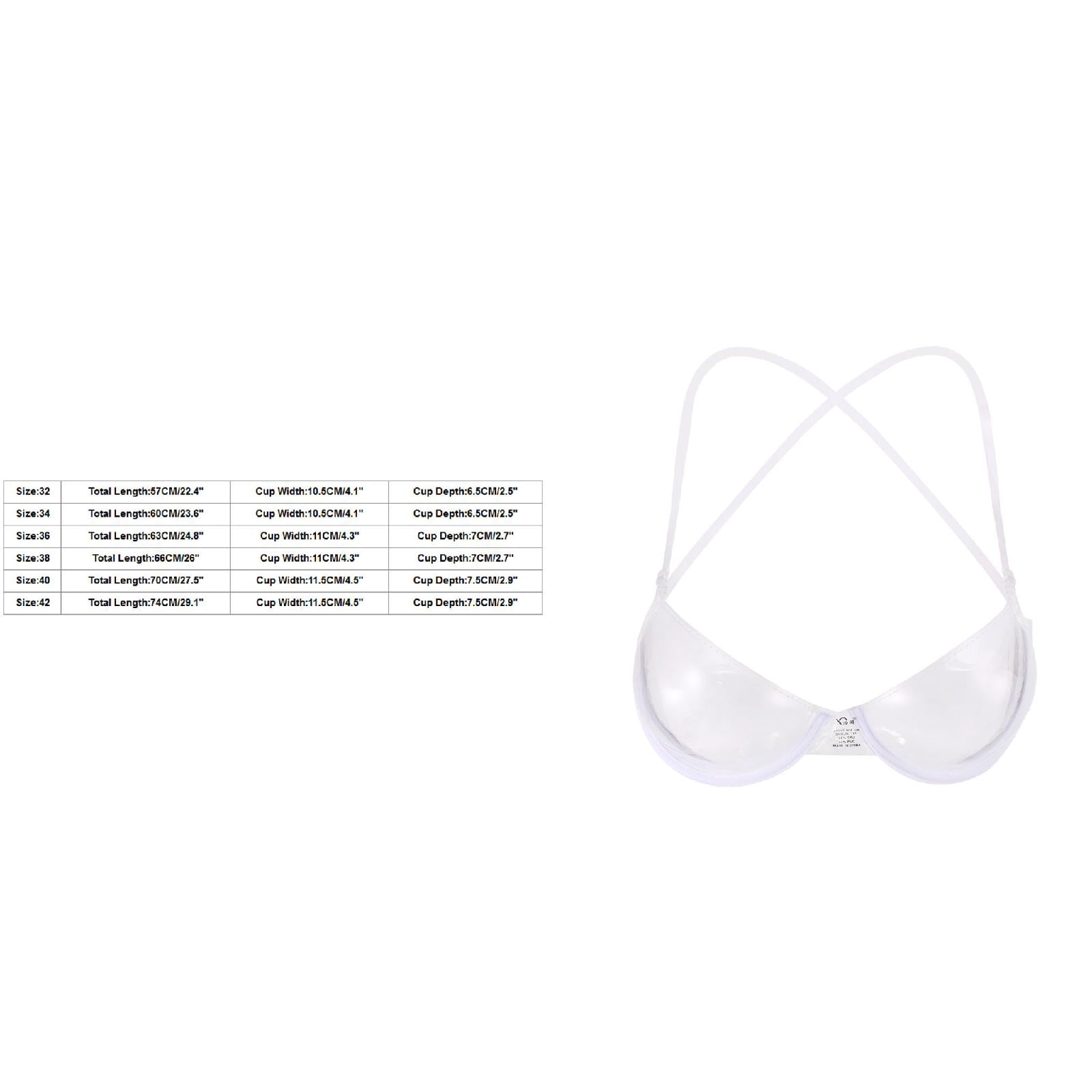 2-Pack,Strap Clear Bra Transparent Underwear Bra Bra Disposable plus ...