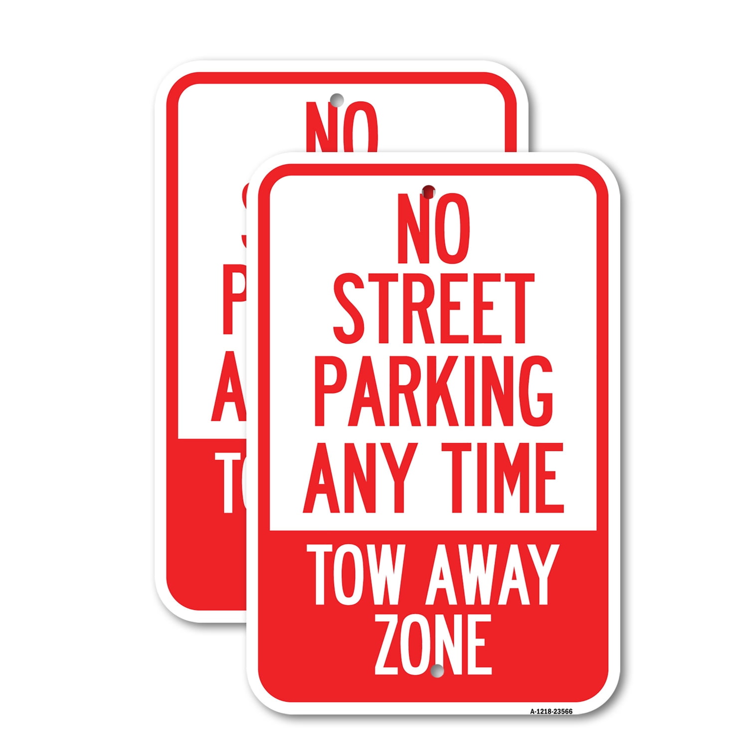(2 Pack) No Street Parking Anytime Tow Away Zone | 12" X 18" Heavy ...