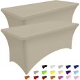 2 Pack Stretch Spandex Tablecloths, 6FT Elastic Fitted Wrinkle-Free ...