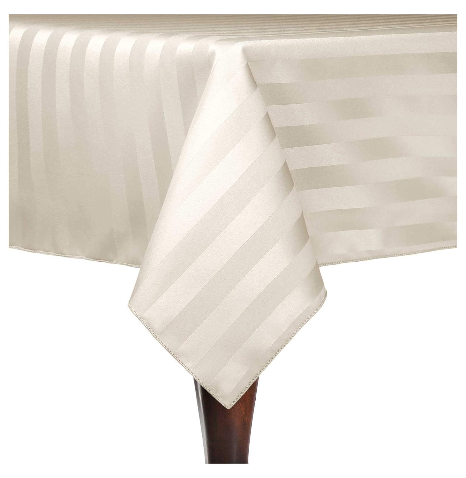 -2 Pack- -Stripe 72 x 72-Inch Square Tablecloth, Ivory Cream - Walmart.com