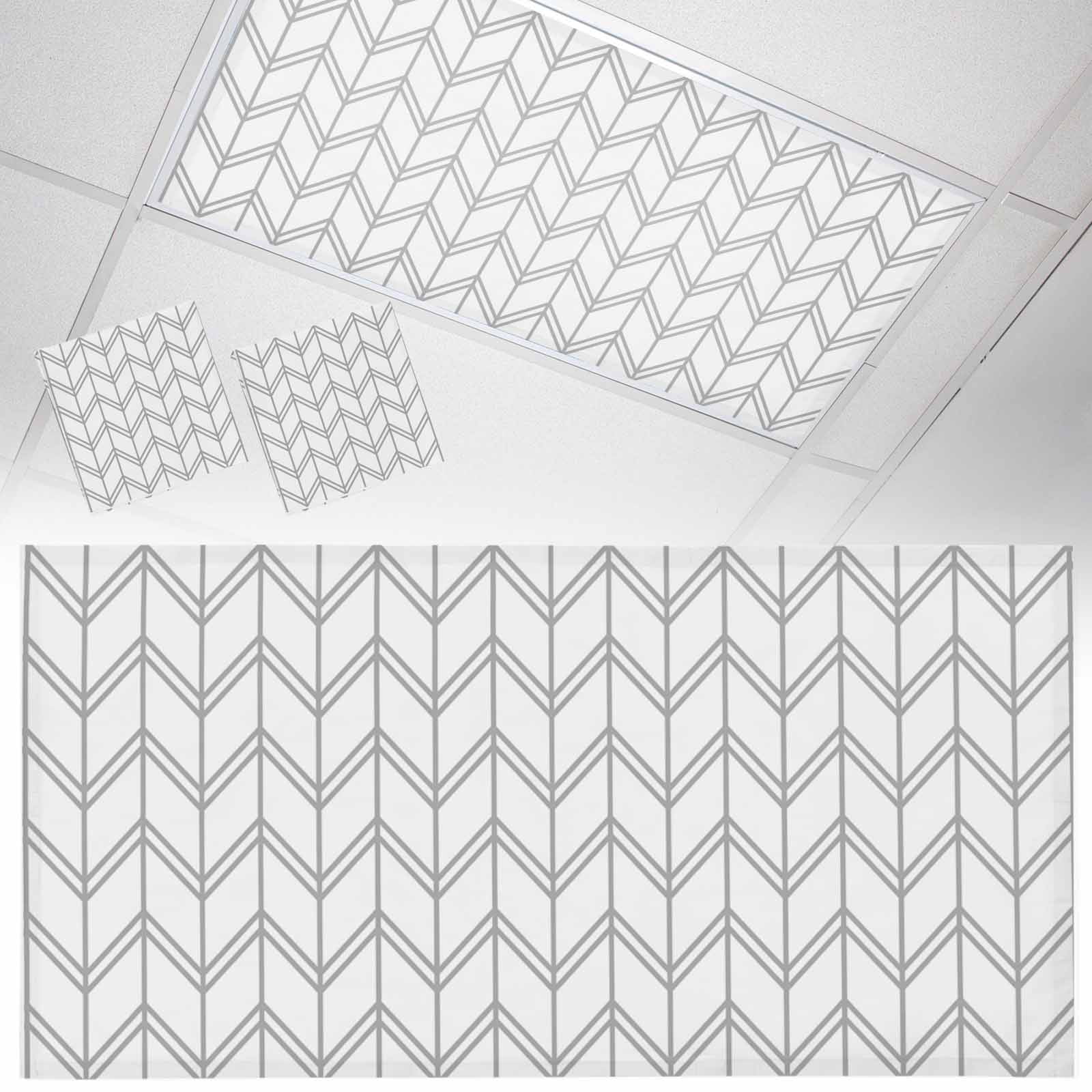 2 Pack Striped Abstract Fluorescent Light Covers for Ceiling Lights ...