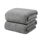2 Pack Striped Velvet Bath Towels for Adults | Super Absorbent & Extra ...
