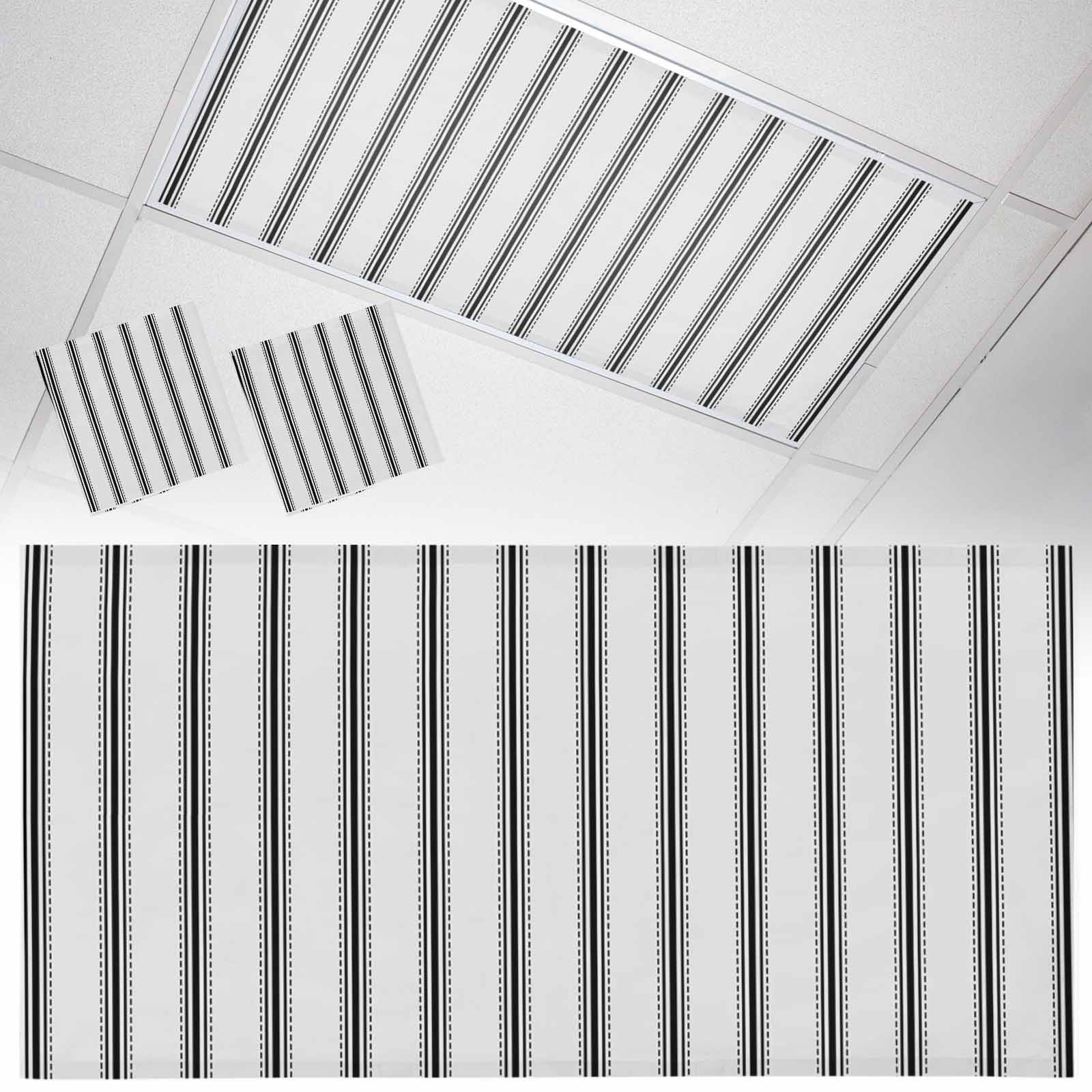 2 Pack Stripes Fluorescent Light Covers for Ceiling Lights Modern Art ...