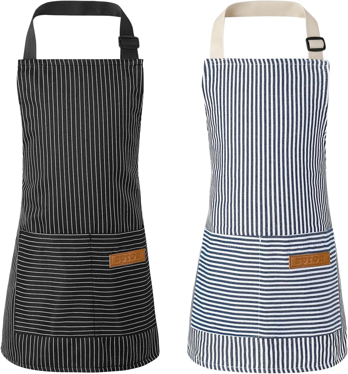 2 Pack Stripes Kids Apron, Kids Cooking Aprons with 2 Pockets, Cute ...