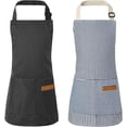 2 Pack Stripes Kids Apron, Kids Cooking Aprons with 2 Pockets, Cute ...