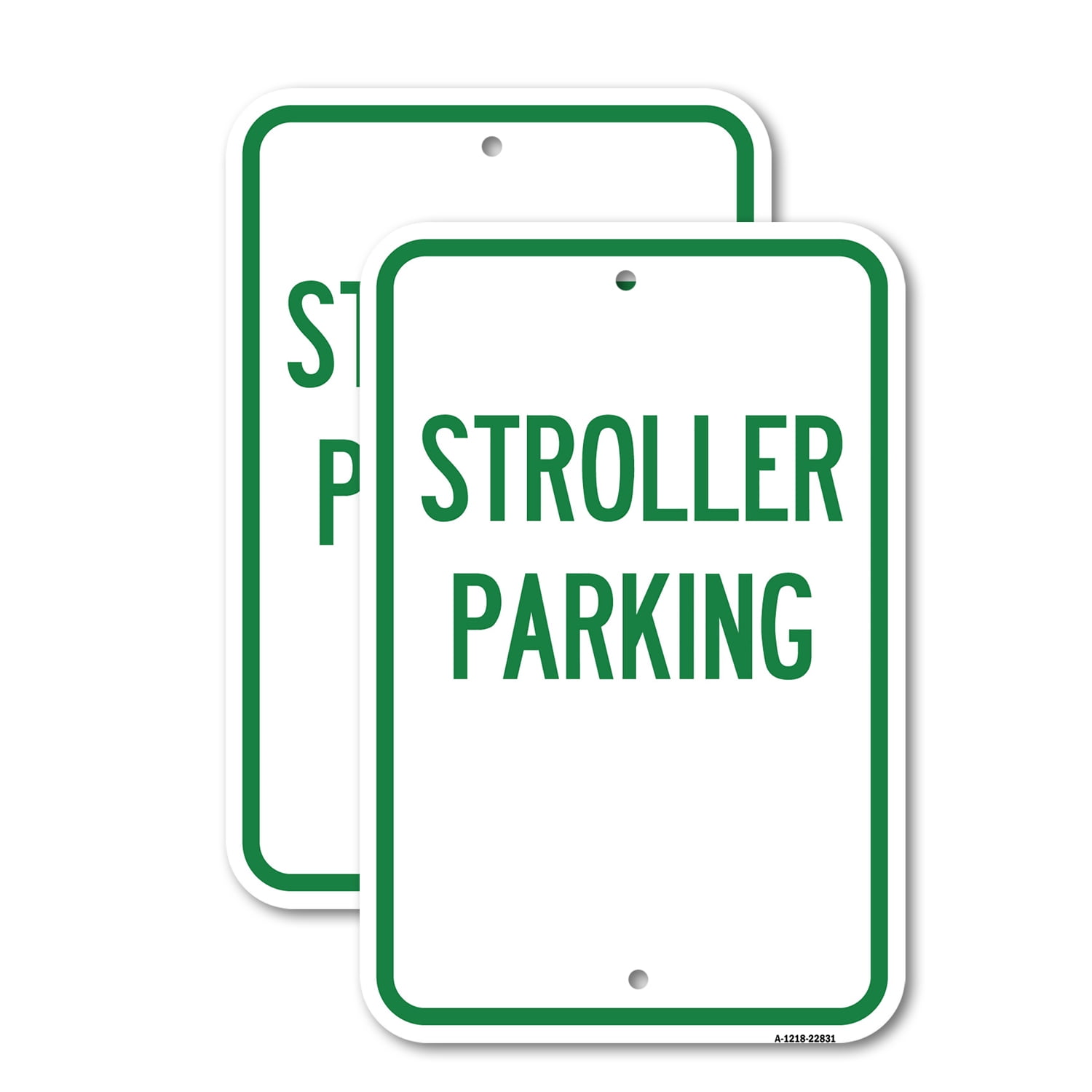 (2 Pack) Stroller Parking | 18" X 24" Heavy-Gauge Aluminum Sign | Rust ...