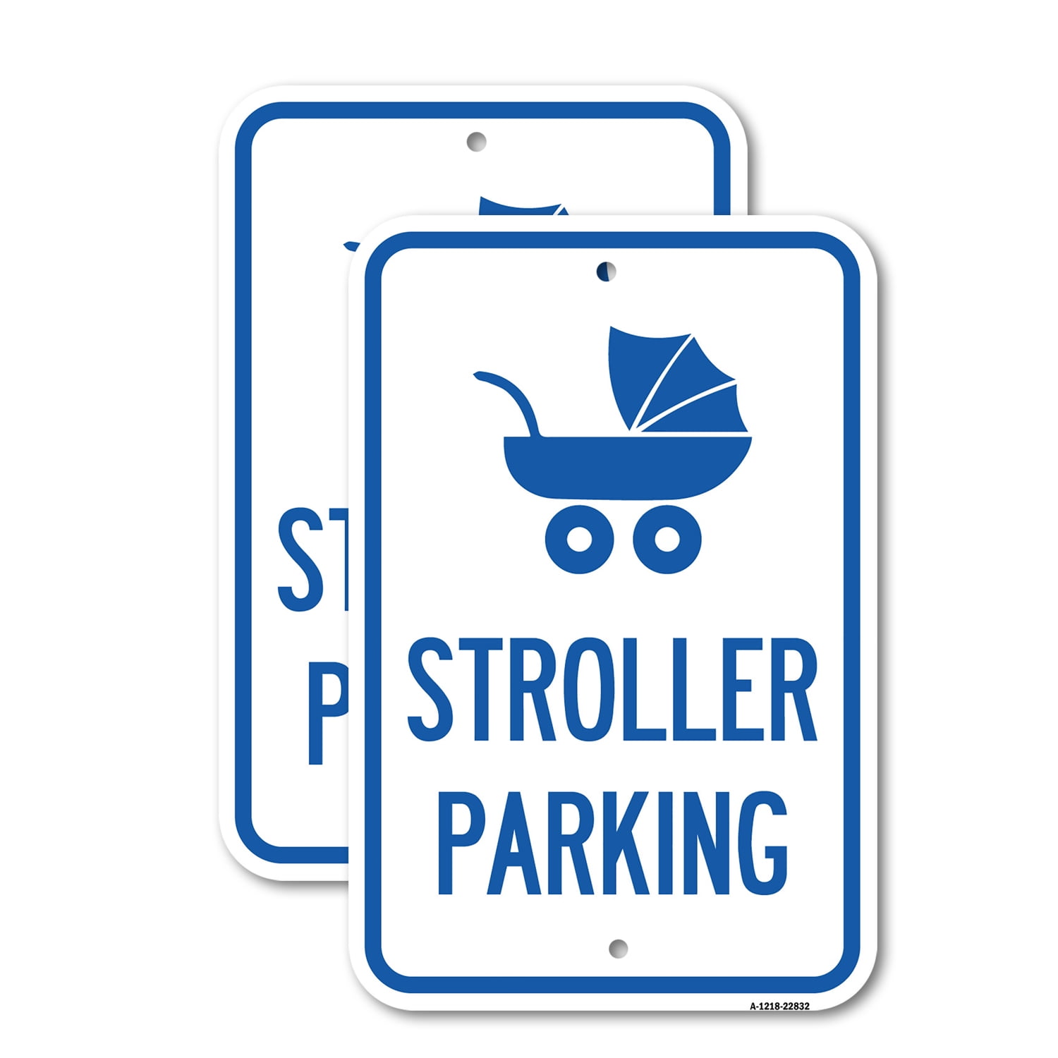 (2 Pack) Stroller Parking (With Graphic) | 12" X 18" Heavy-Gauge ...