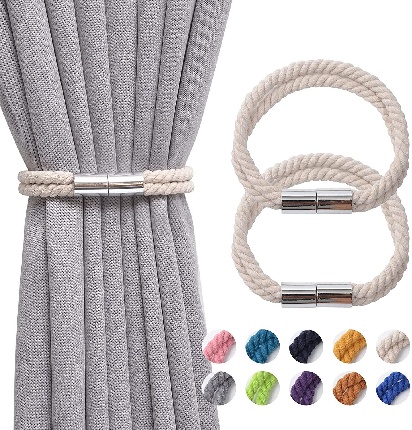 2 Pack Strong Magnetic Curtain Tiebacks Boho Home Decoration Drape Tie ...