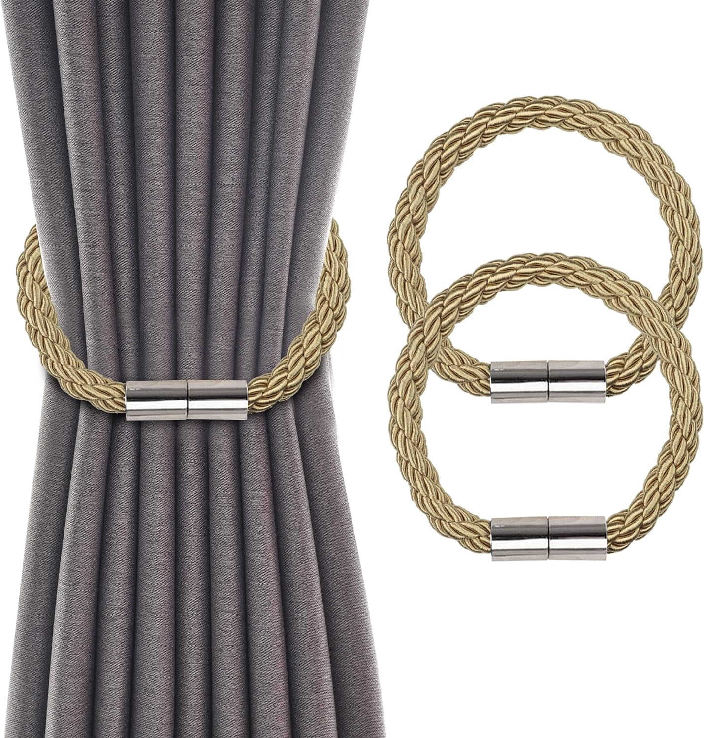 2 Pack Strong Magnetic Curtain Tiebacks Curtain Holdbacks Curtain Pull ...