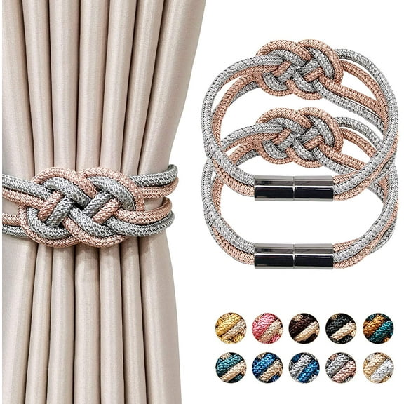 2 Pack Magnetic Curtain Tiebacks Rope Modern Handmade Curtain Tie Backs ...
