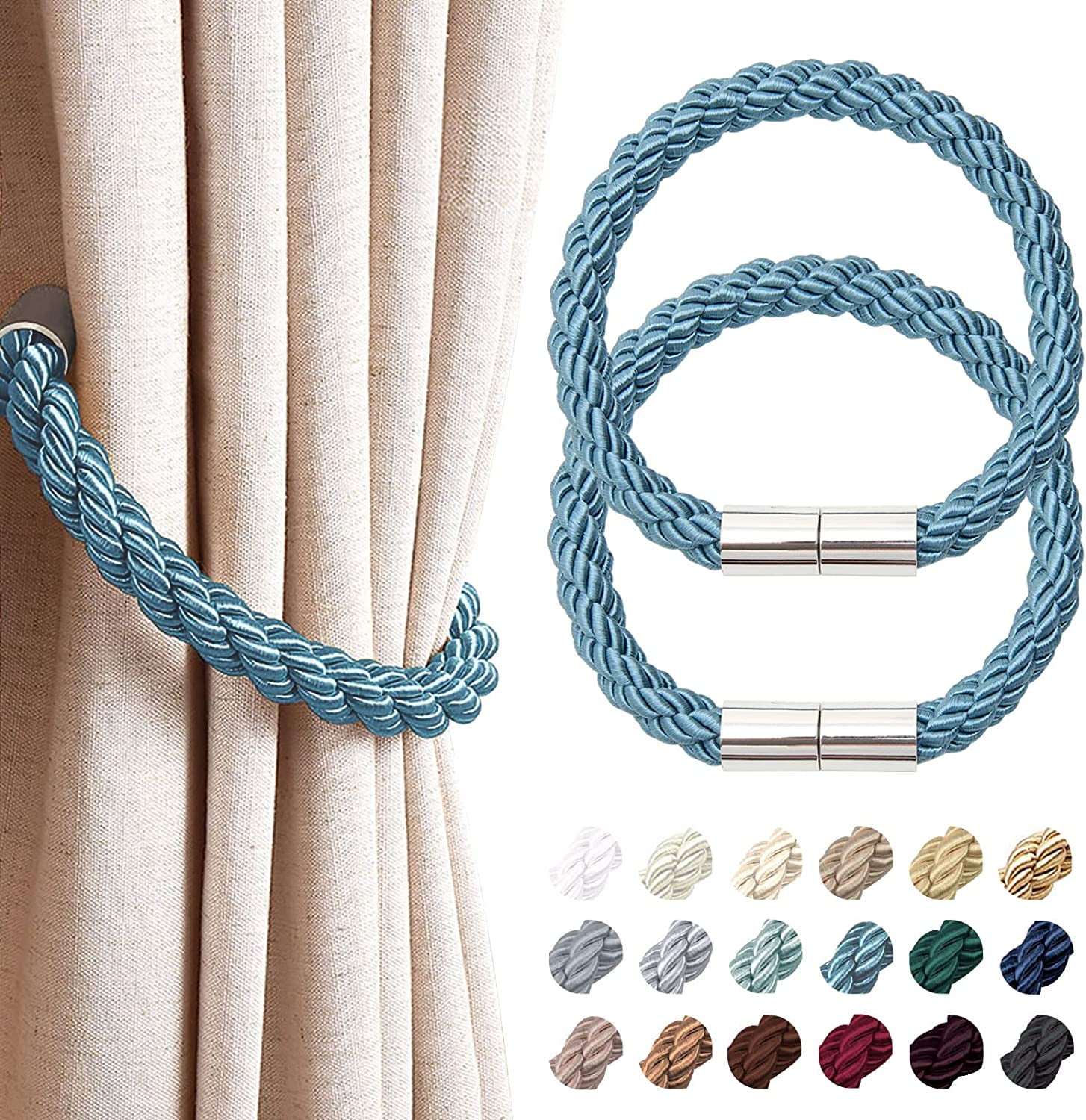 2 Pack Strong Magnetic Curtain Tiebacks Modern Simple Style Drape Tie ...