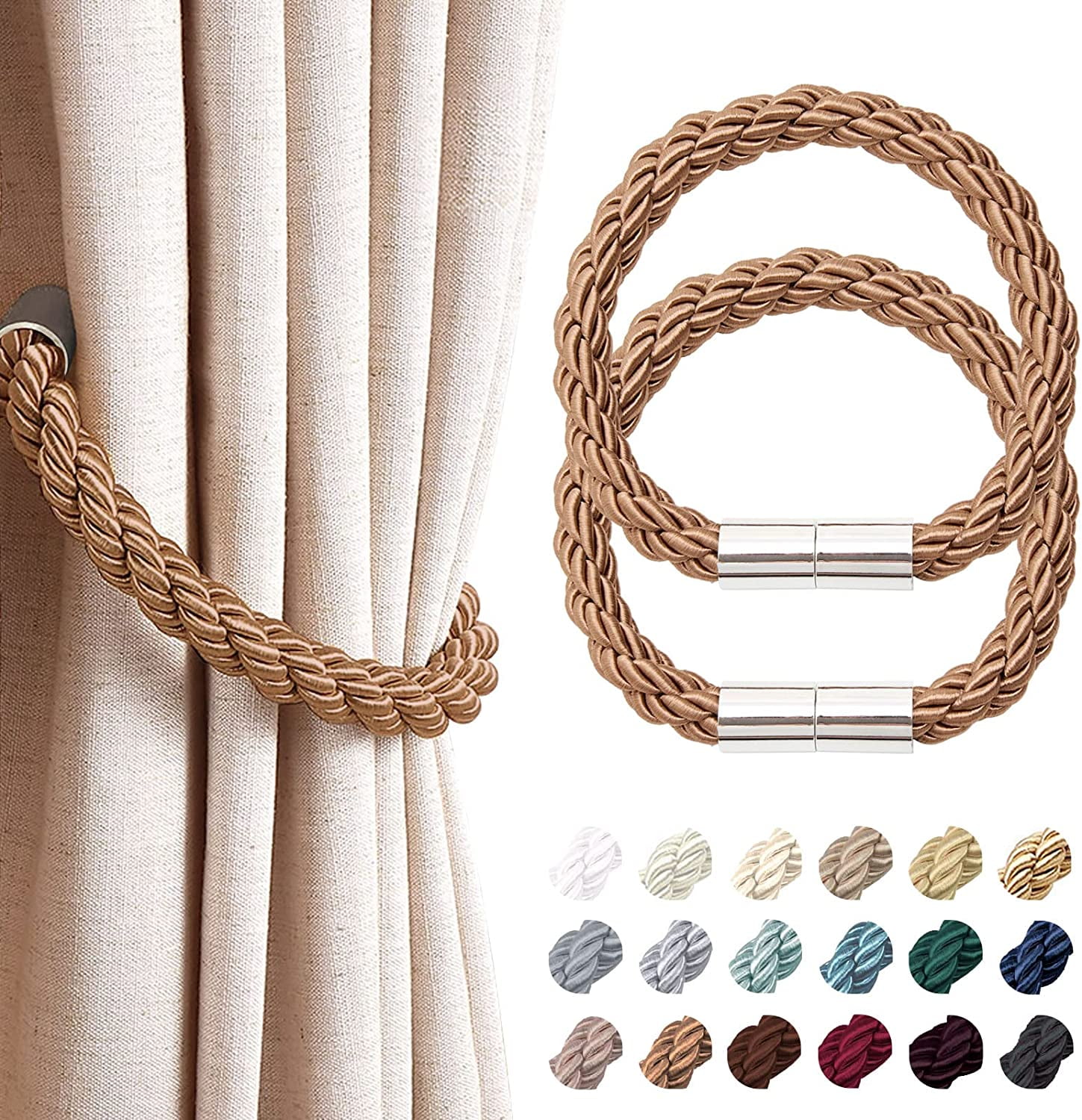 2 Pack Strong Magnetic Curtain Tiebacks Modern Simple Style Drape Tie ...