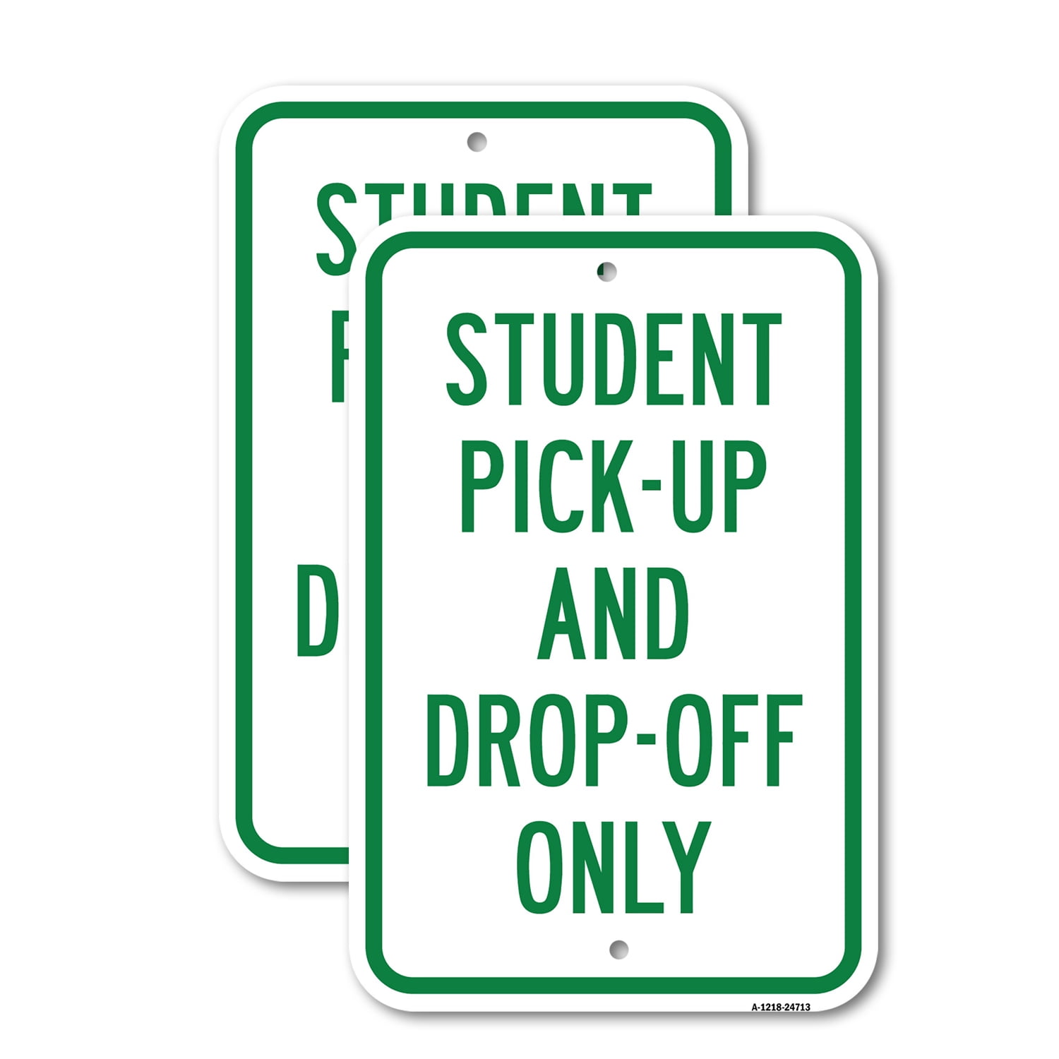 (2 Pack) Student Pick-Up And Drop-Off Only | 12" X 18" Heavy-Gauge ...