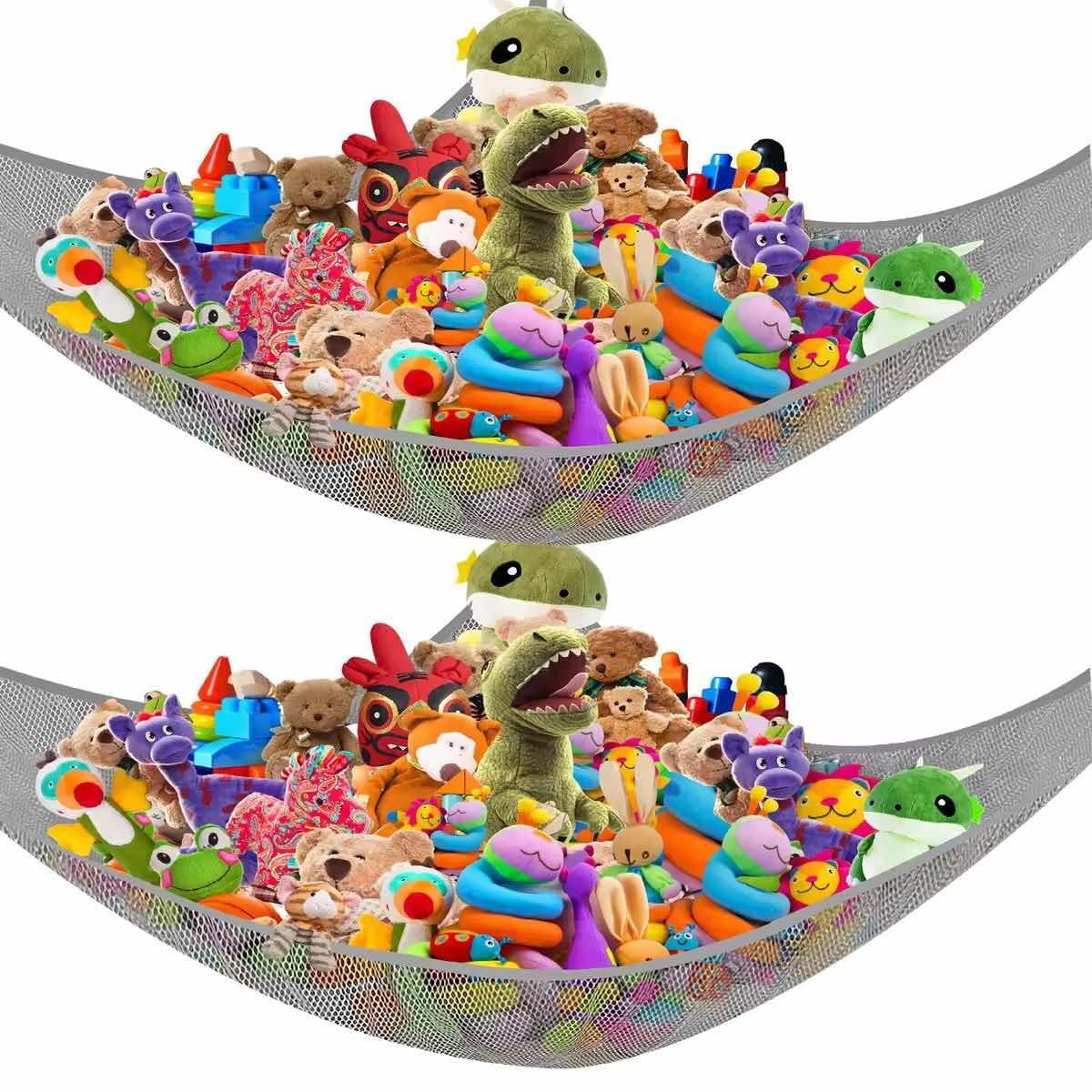 2 Pack Stuffed Animal Storage Net Hammock Corner, Toy Net Large Kids ...