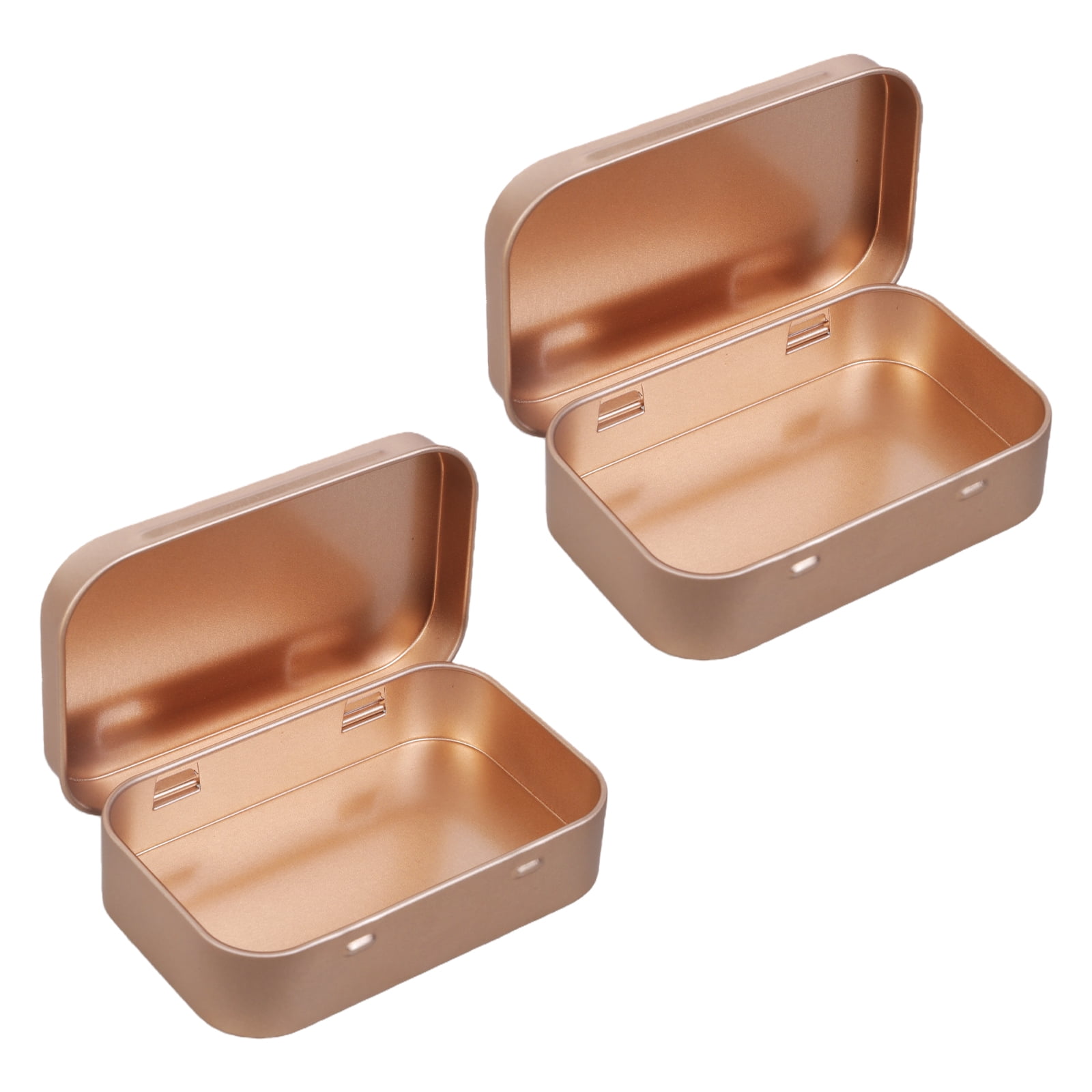 2 Pack Sturdy Iron Storage Boxes Flipped Top Closure Sturdy Tin ...