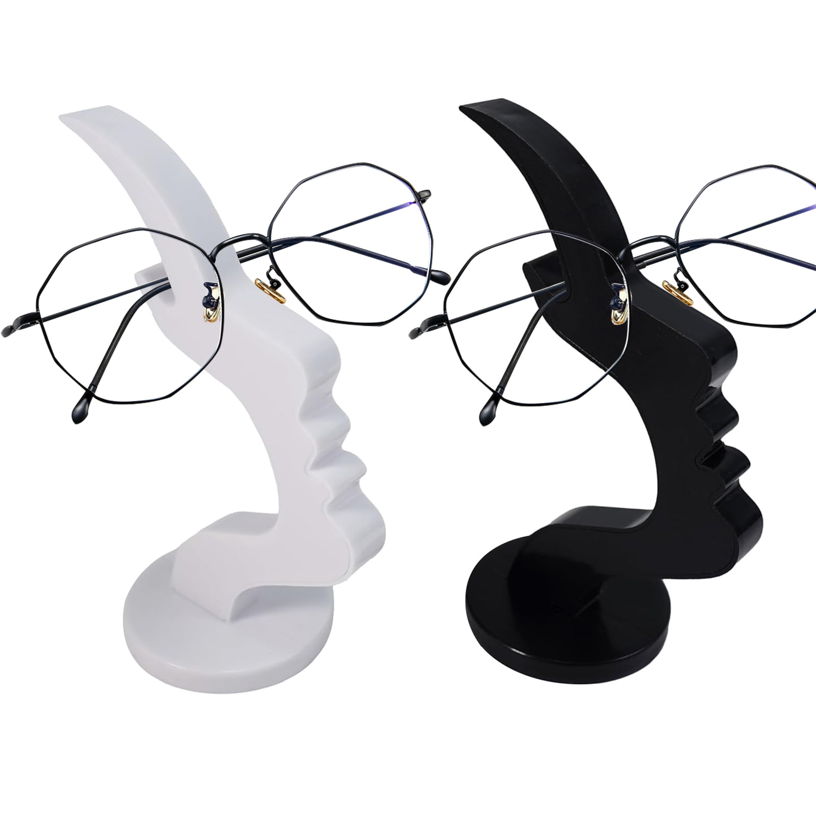 2 Pack Stylish Eyeglass Holder Stand Unique Side Face Design, Glasses ...