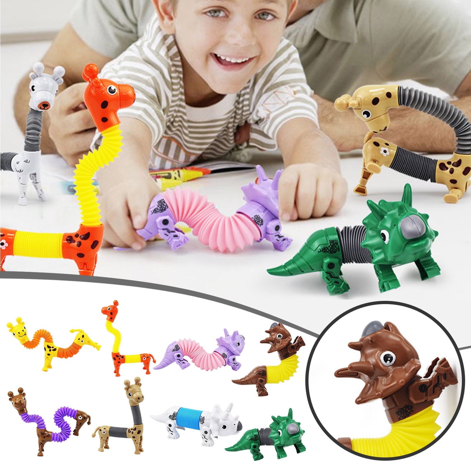 2 Pack Suction Cup Dog Fidget Toy Telescopic POP Tube Toddler Sensory ...