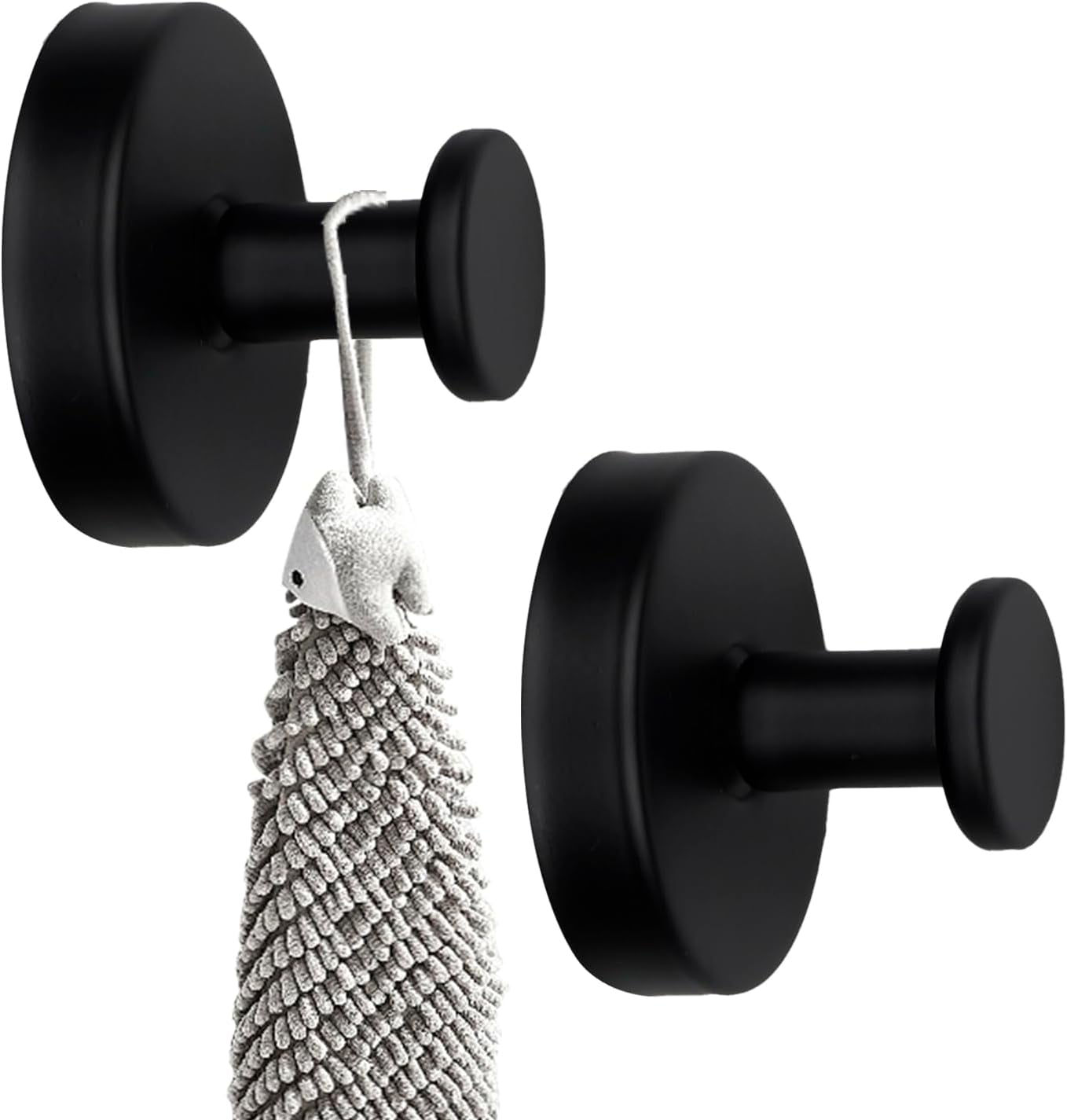 2-Pack Suction Cup Hooks for Shower, Bathroom, Hanging Towels, Robe for Mounting on Shower Glass ...