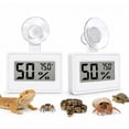 2 Pack Suction Cup Reptile Thermometer Hygrometer, Digital Temperature ...
