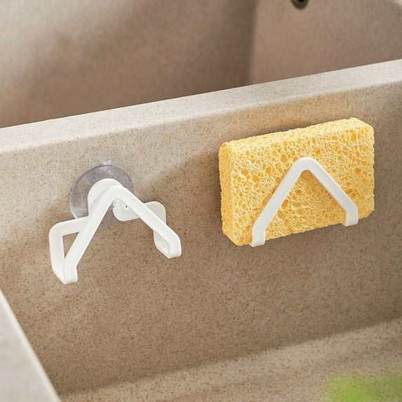 2-Pack Suction Cup Sponge Holder Racks, No-Drill Kitchen Sink Scouring ...