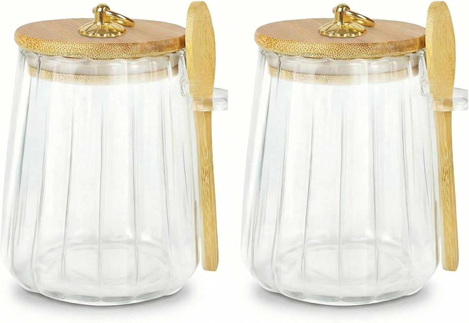 2 Pack Sugar Jar with Lid and Spoon,24oz Large Glass Spice Jars for ...