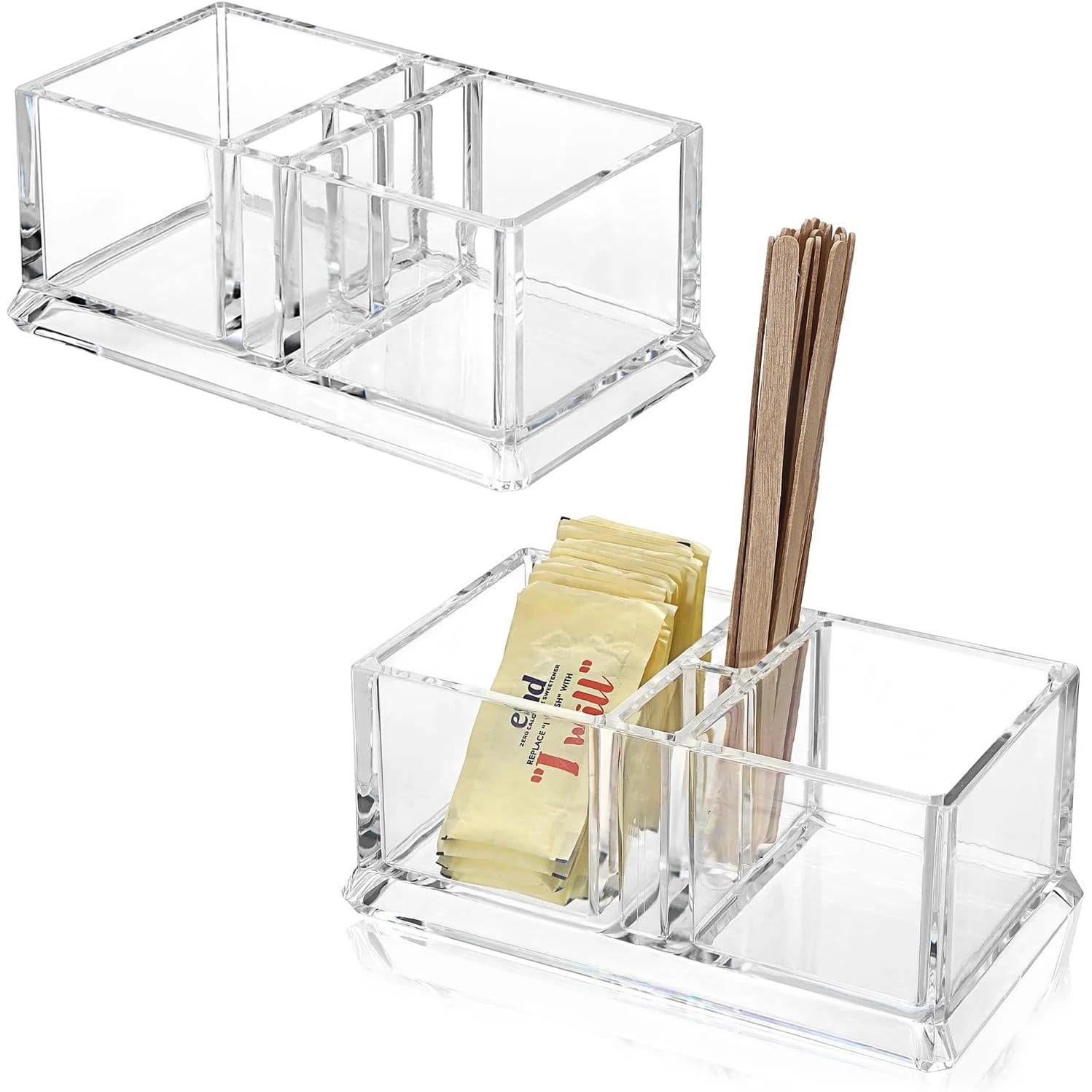 2 Pack Sugar Packet Holder, Acrylic Sugar Bowl for Restaurant, Tea Bag ...