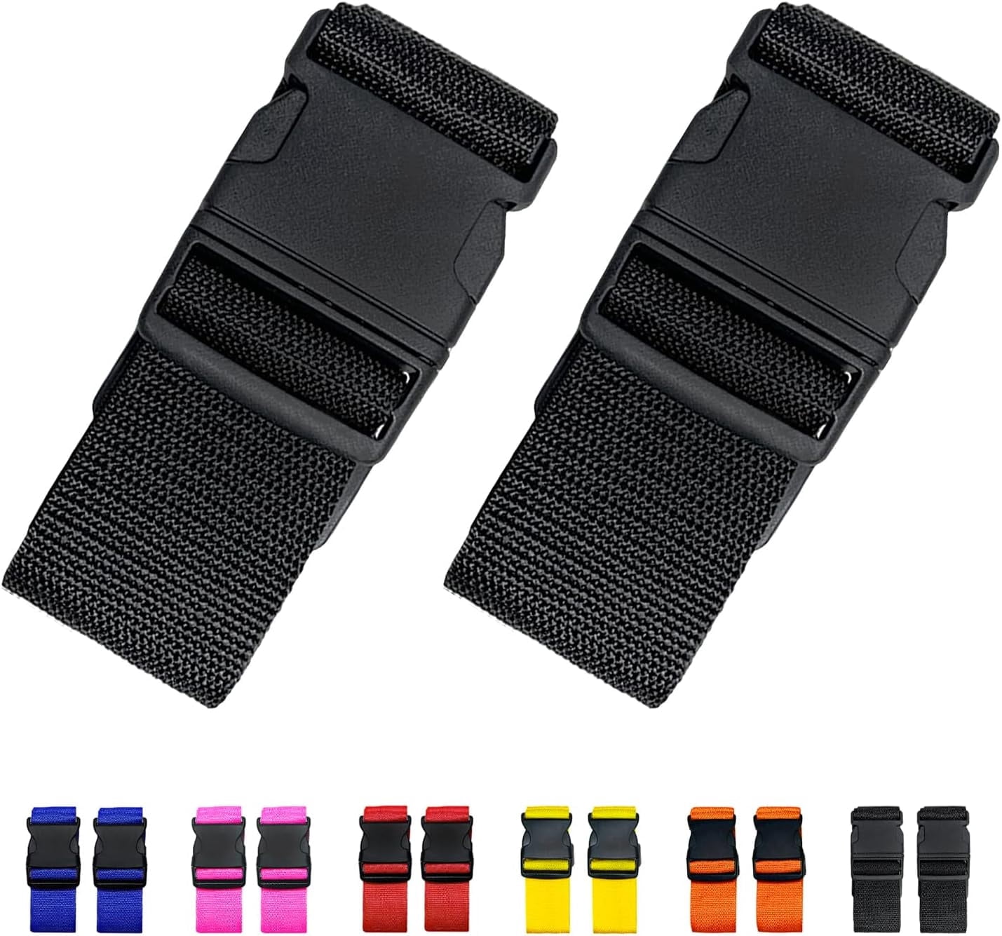 2 Pack Suitcase Straps, Bright Color Adjustable Luggage Belts, TSA ...