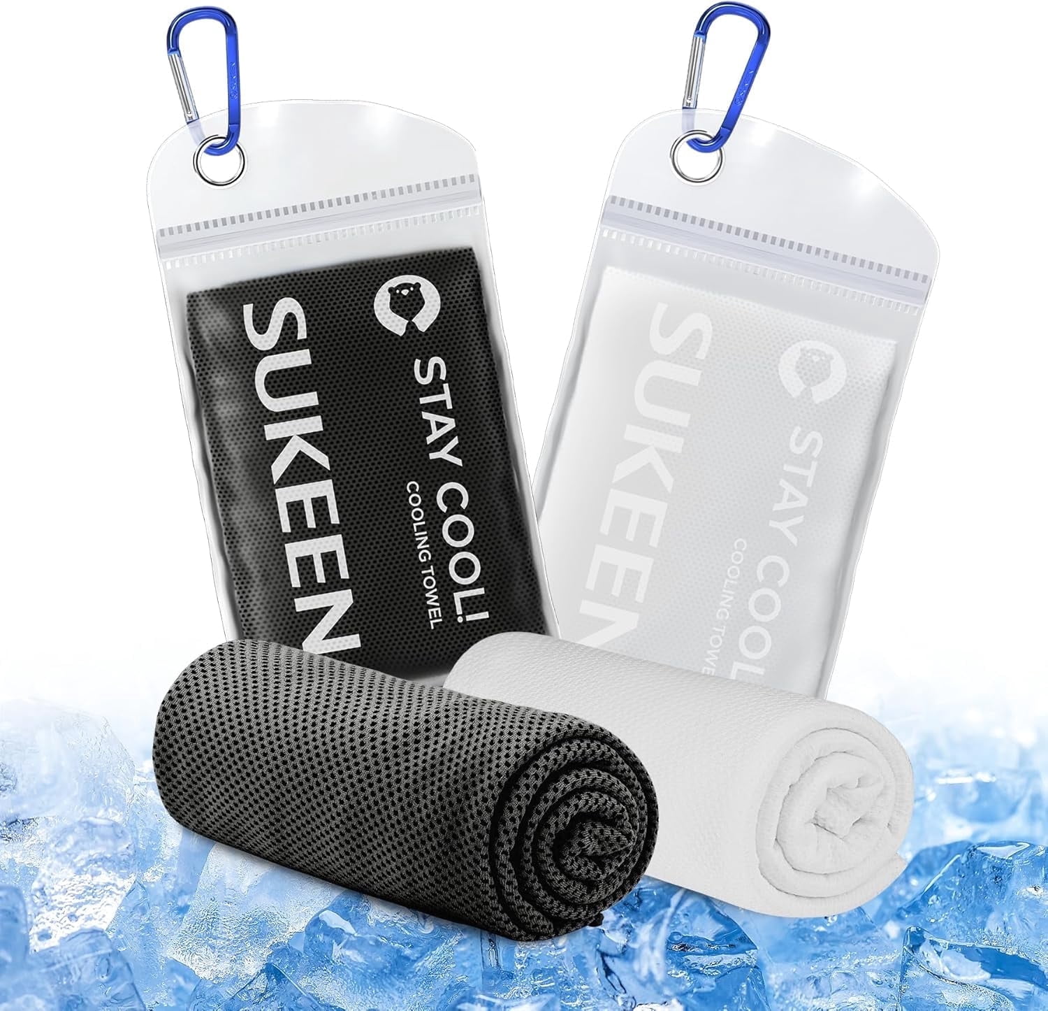 2 Pack Cooling Towels for Neck and Face Super Absorbent Ice Towel Quick ...