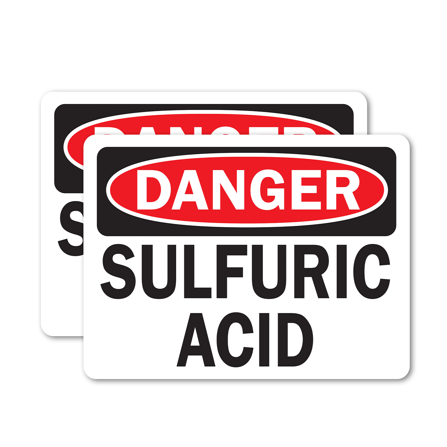 (2 Pack) Sulfuric Acid OSHA Danger Sign 5 Inch X 3.5 Inch Vinyl Label ...