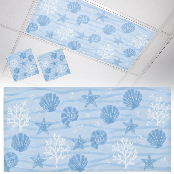 2 Pack Summer Blue Ocean Fluorescent Light Covers for Ceiling Lights ...