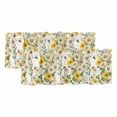 2 Pack Summer Daisy Valance for Window White Yellow Flower Bee Country ...