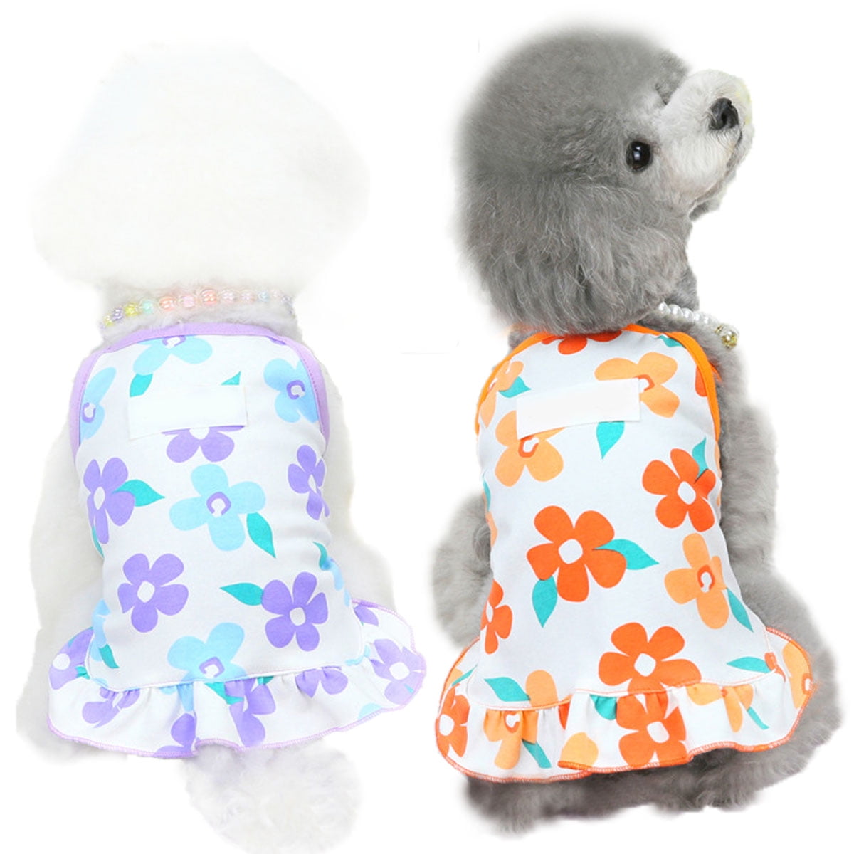 2 Pack Summer Dog Skirt, T Shirts Cotton Vest Dress, Puppy Clothes ...