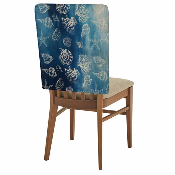 2 Pack Summer Retro Chair Back Covers White Marine Life Conch Shells ...