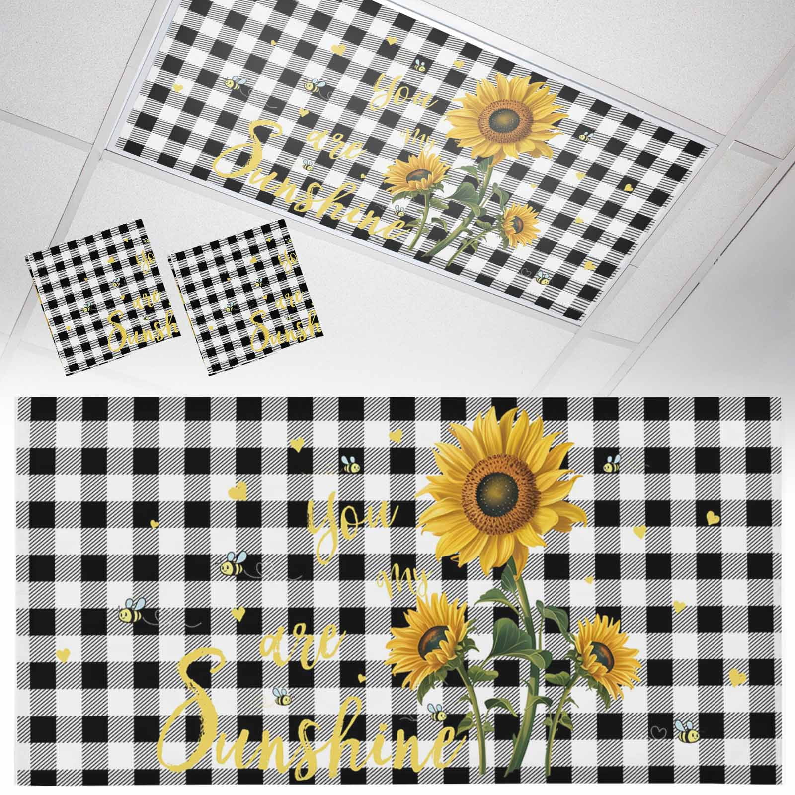 2 Pack Sunflower Fluorescent Light Covers for Ceiling Lights You Are My ...