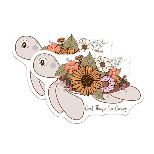 (2 Pack) Sunflower Turtle Magnets - Inspirational Quote - Floral Design ...