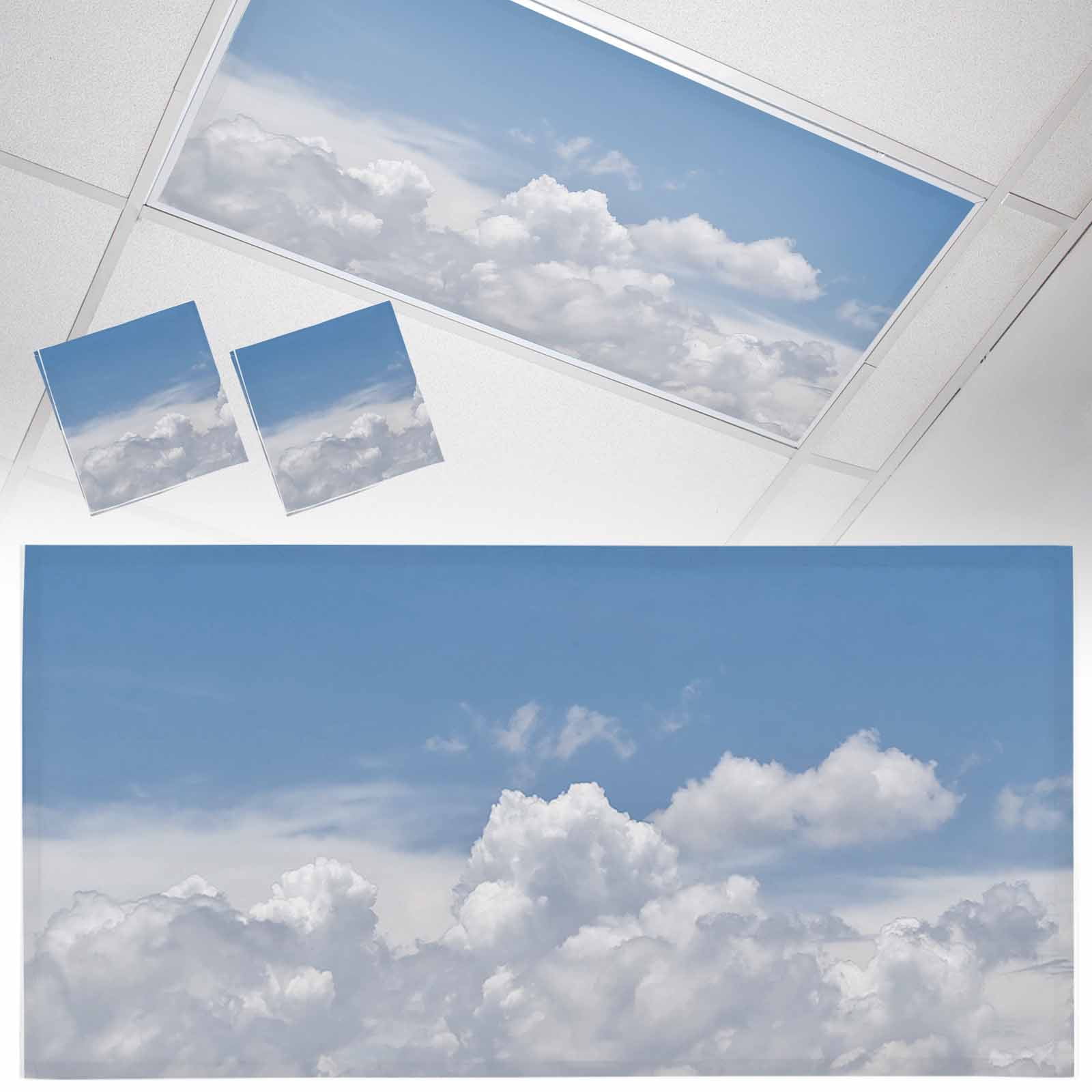 2 Pack Sunny Clouds Fluorescent Light Covers for Ceiling Lights White ...