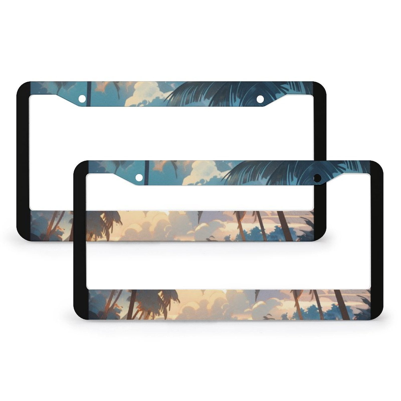 2 Pack Sunset in Paradise License Plate Frames Sunset Tropical Ocean ...