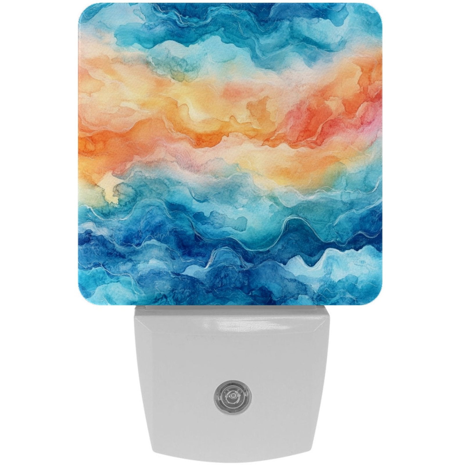 2 Pack Sunset Wave Texture Square LED Night Light 0.5W Plastic Aisle ...